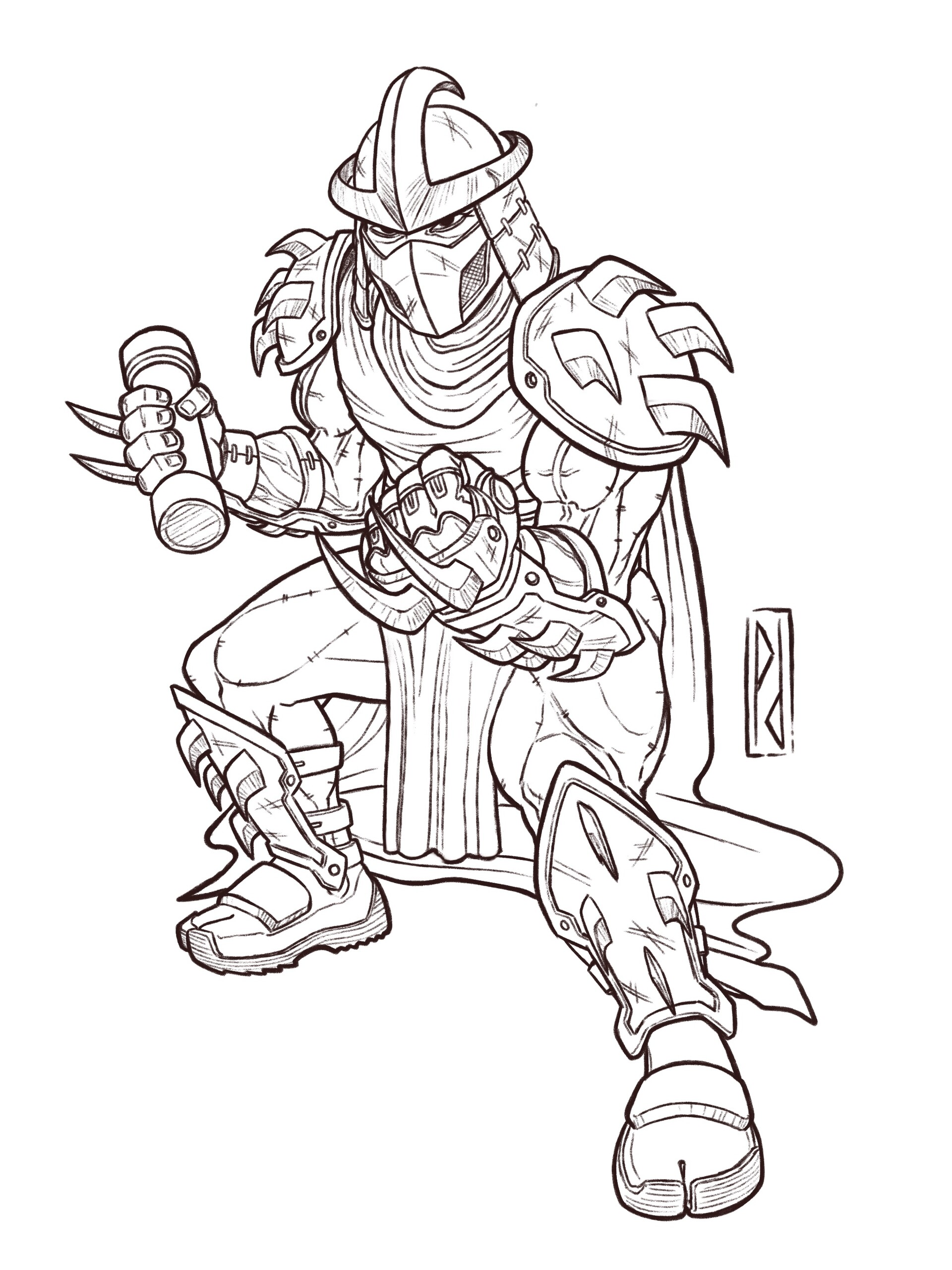 ninja turtle coloring pages shredder