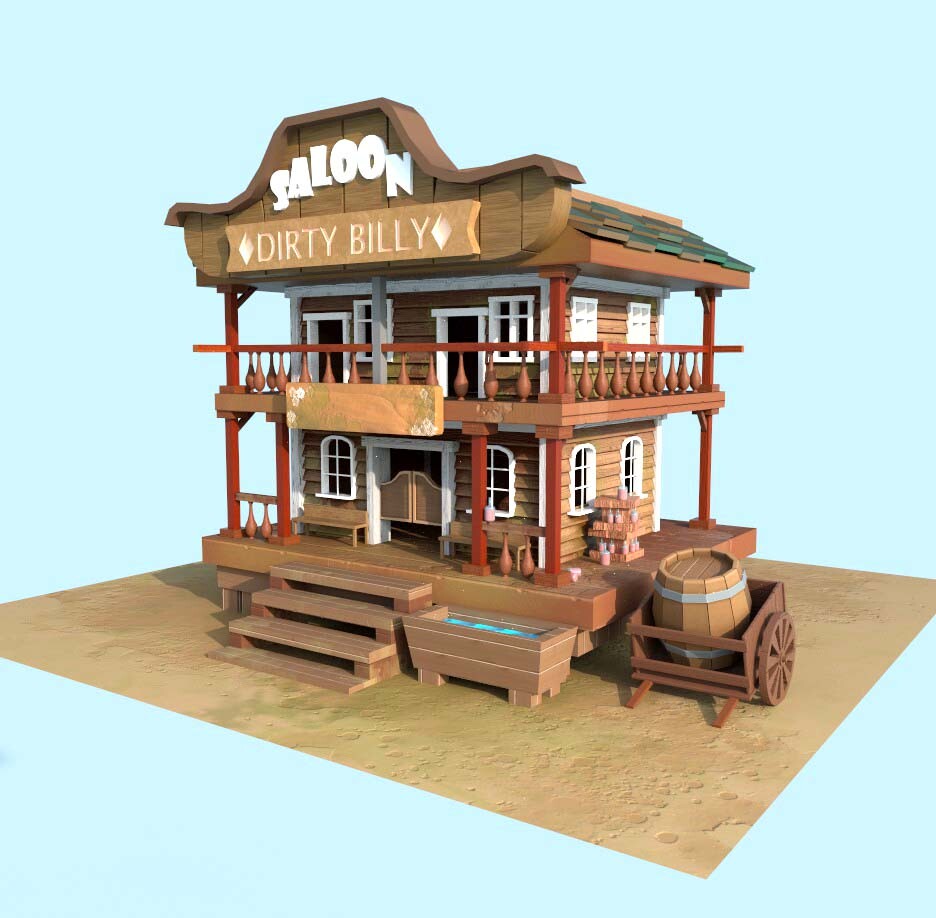 ArtStation - A saloon in the west