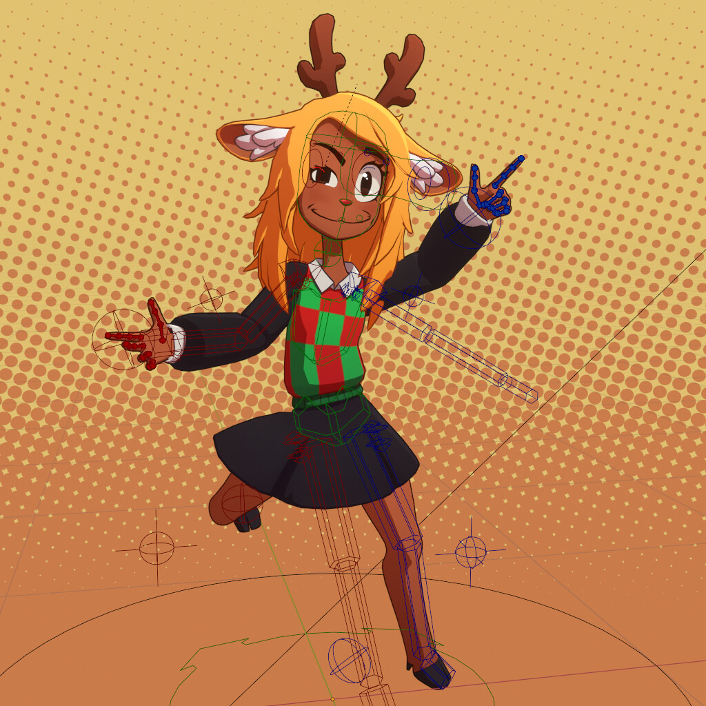 I made a 3D Model of Noelle! because she's adorable :) : r/Deltarune