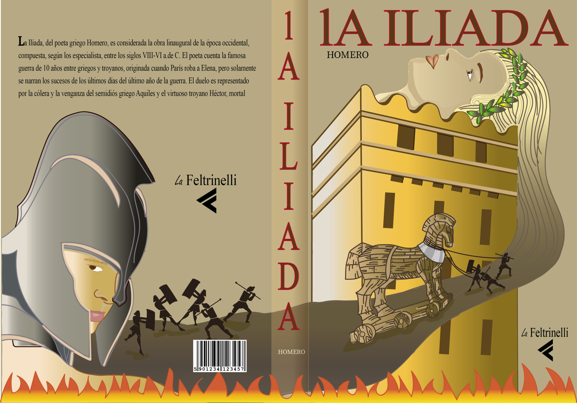 ArtStation - PORTADA ABIERTA DE LIBRO LA ILIADA