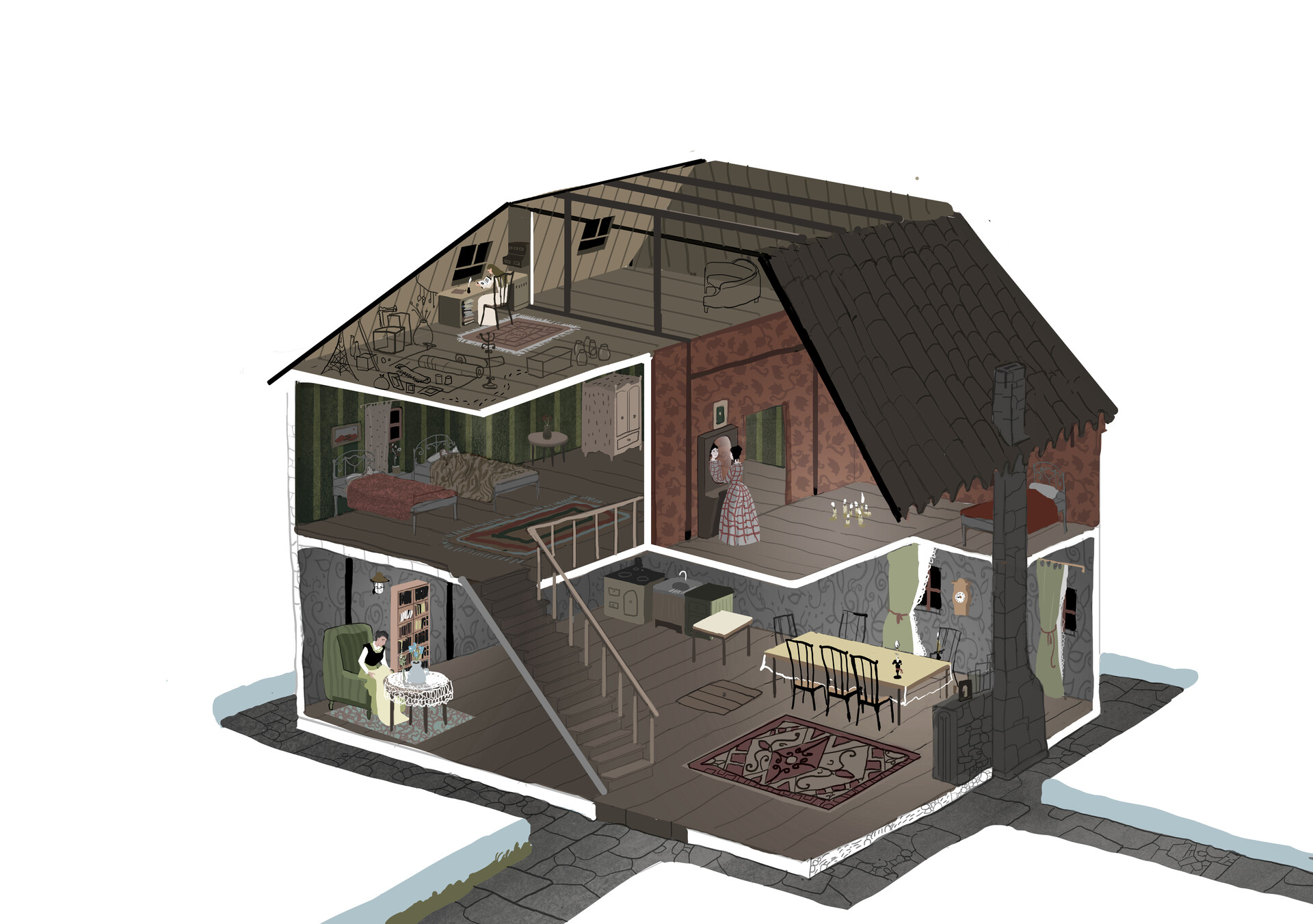 ArtStation - Two-store house