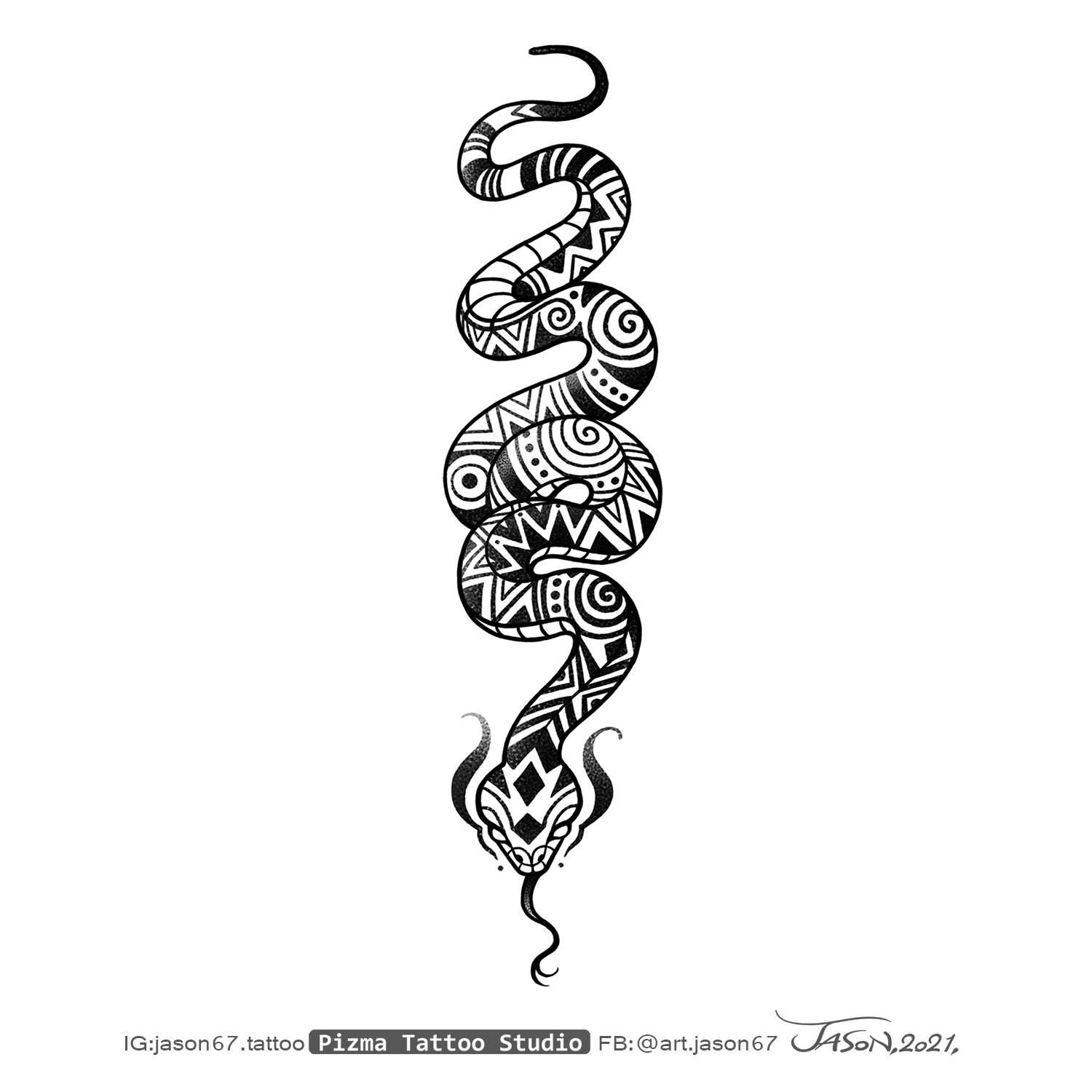ArtStation - Tattoo Design ~ [ Snake ]