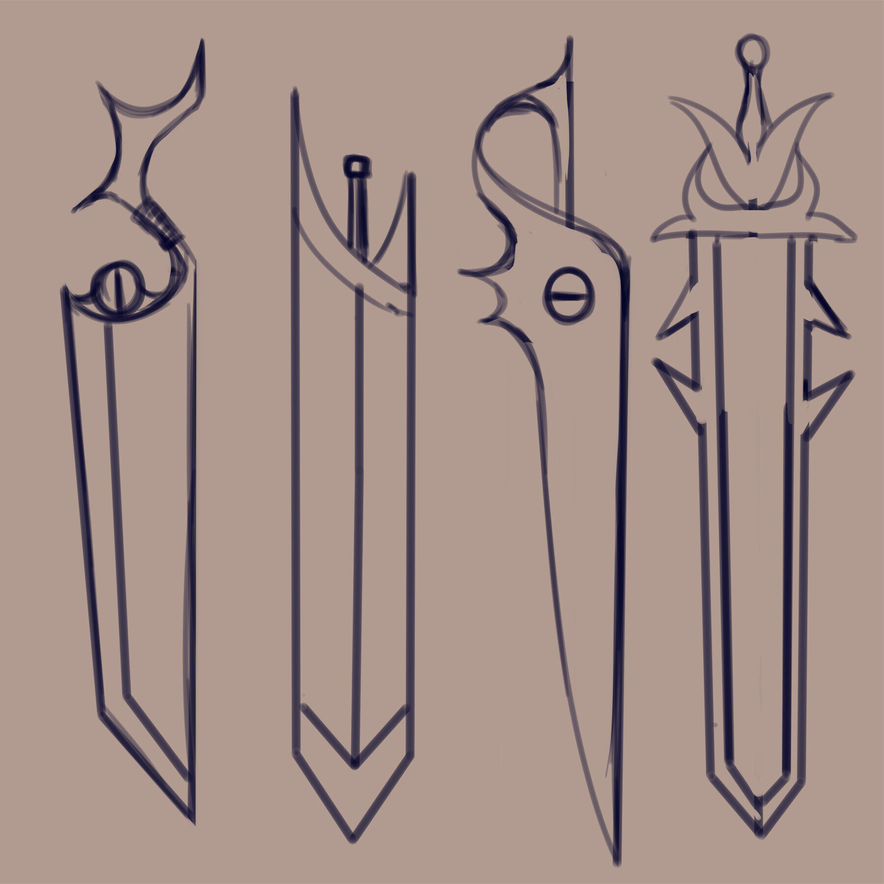 ArtStation - Sword shape study (not in order)