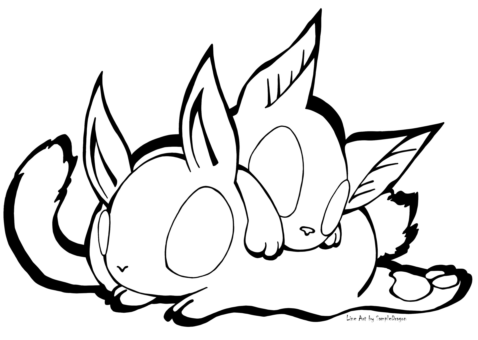 cat and dragon coloring pages