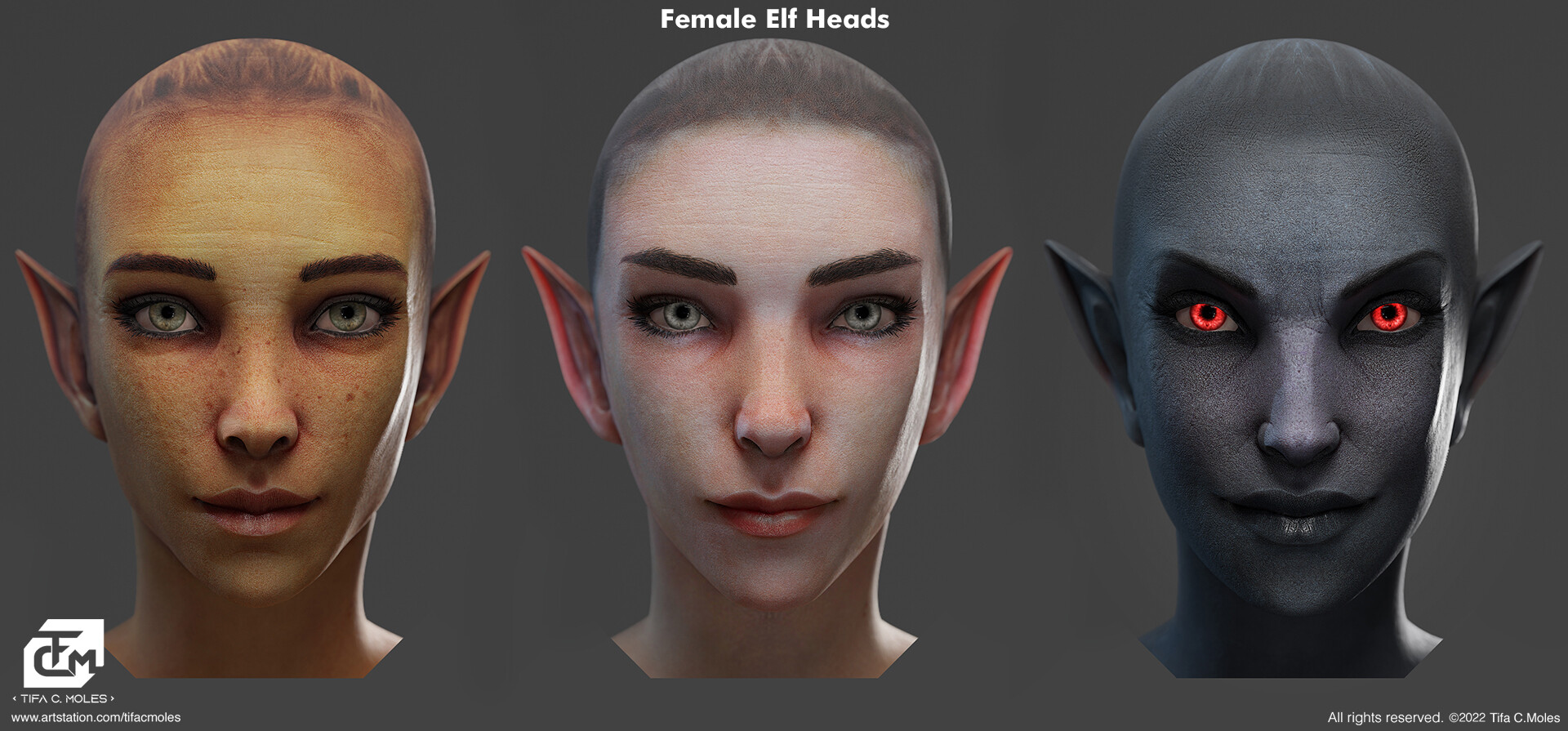 Tifa C. Moles - Hyper-Realistic Female Elf Avatar Sets (Head and Clothes)