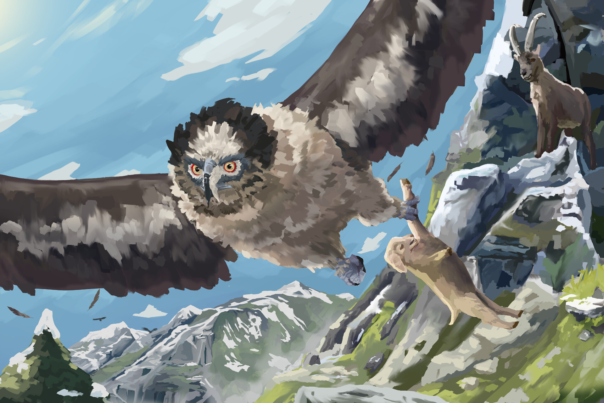 ArtStation - Winter Fur Eagle - Creature Concept