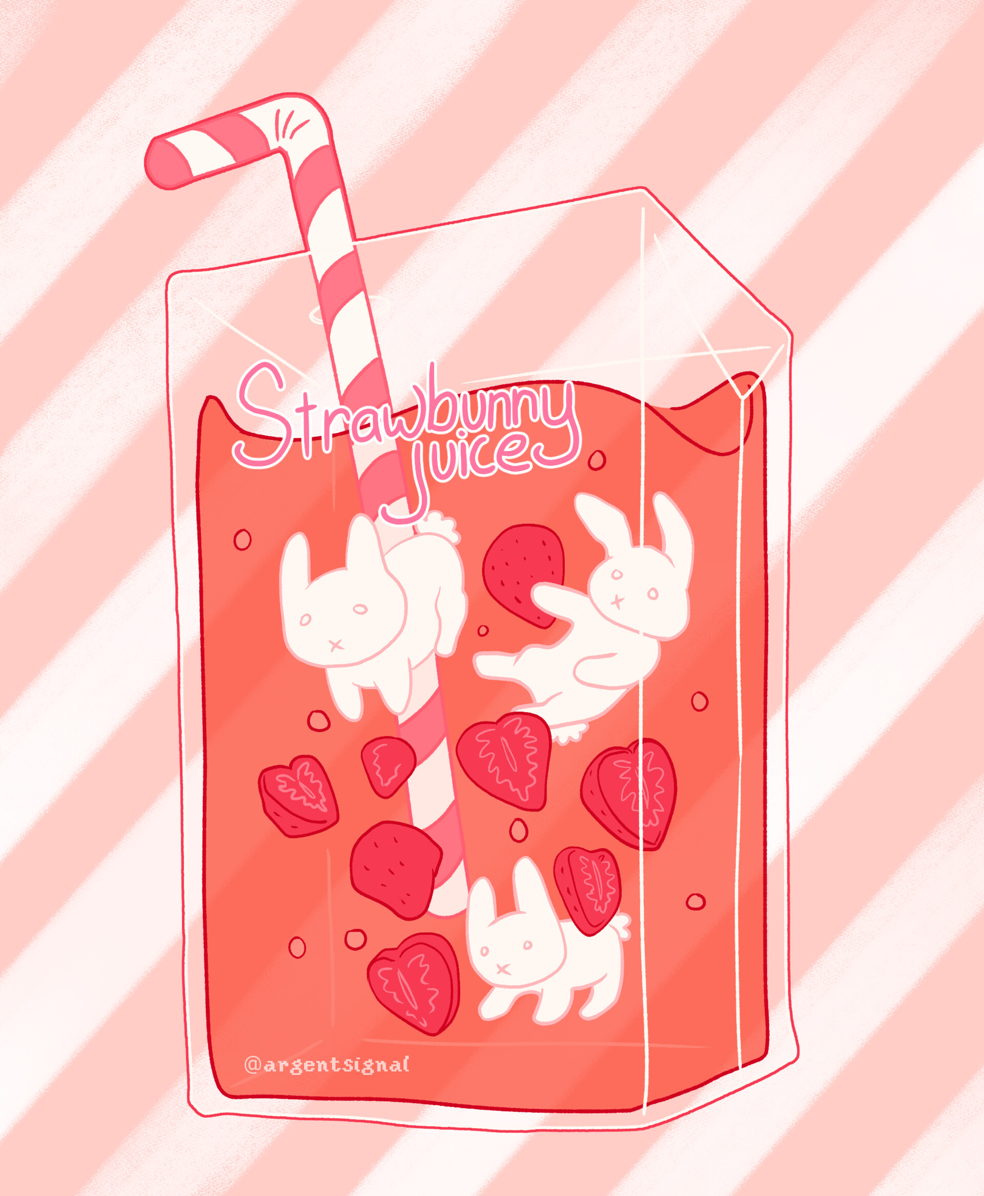 ArtStation - Strawbunny Juice Box Sticker Design