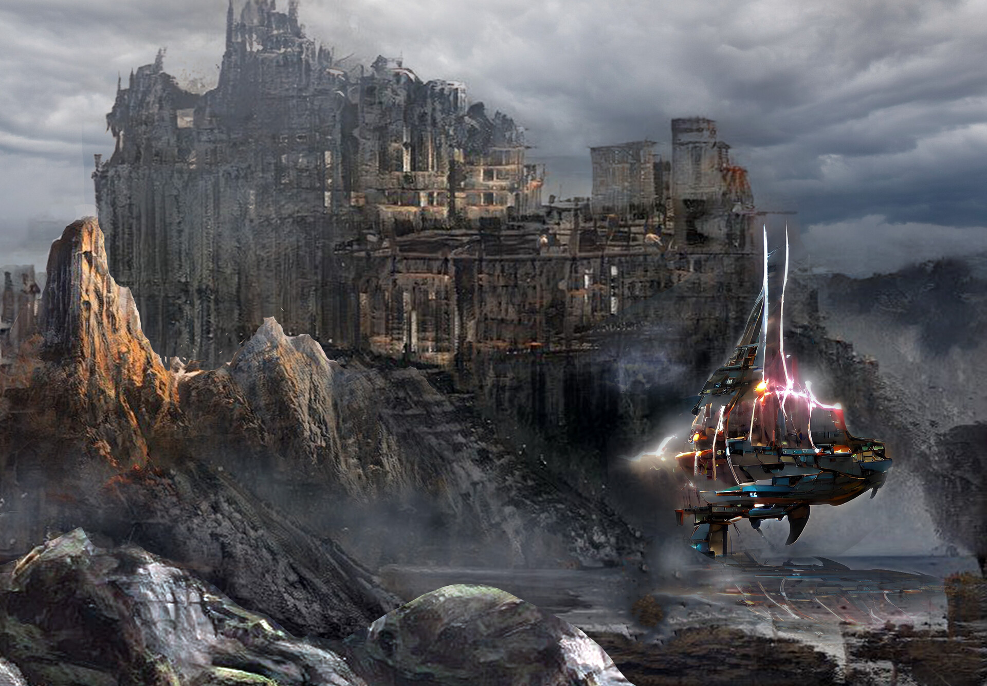 ArtStation - Static ship departing