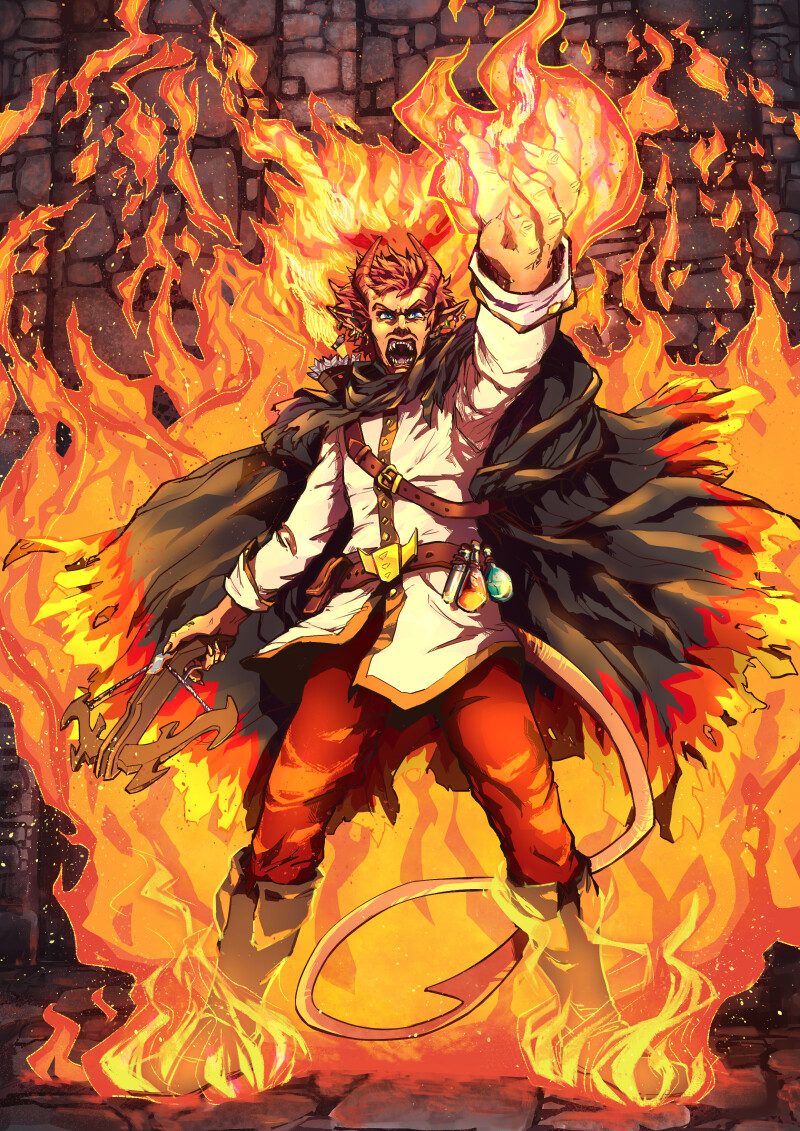ArtStation - Comm// Tiefling Sorcerer