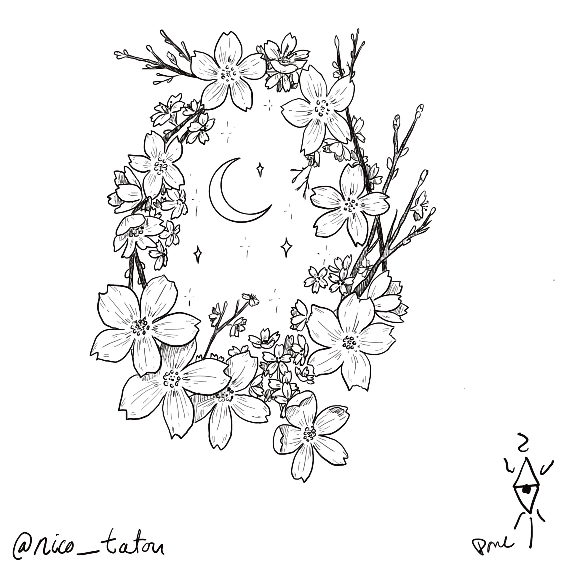 moon flower coloring pages
