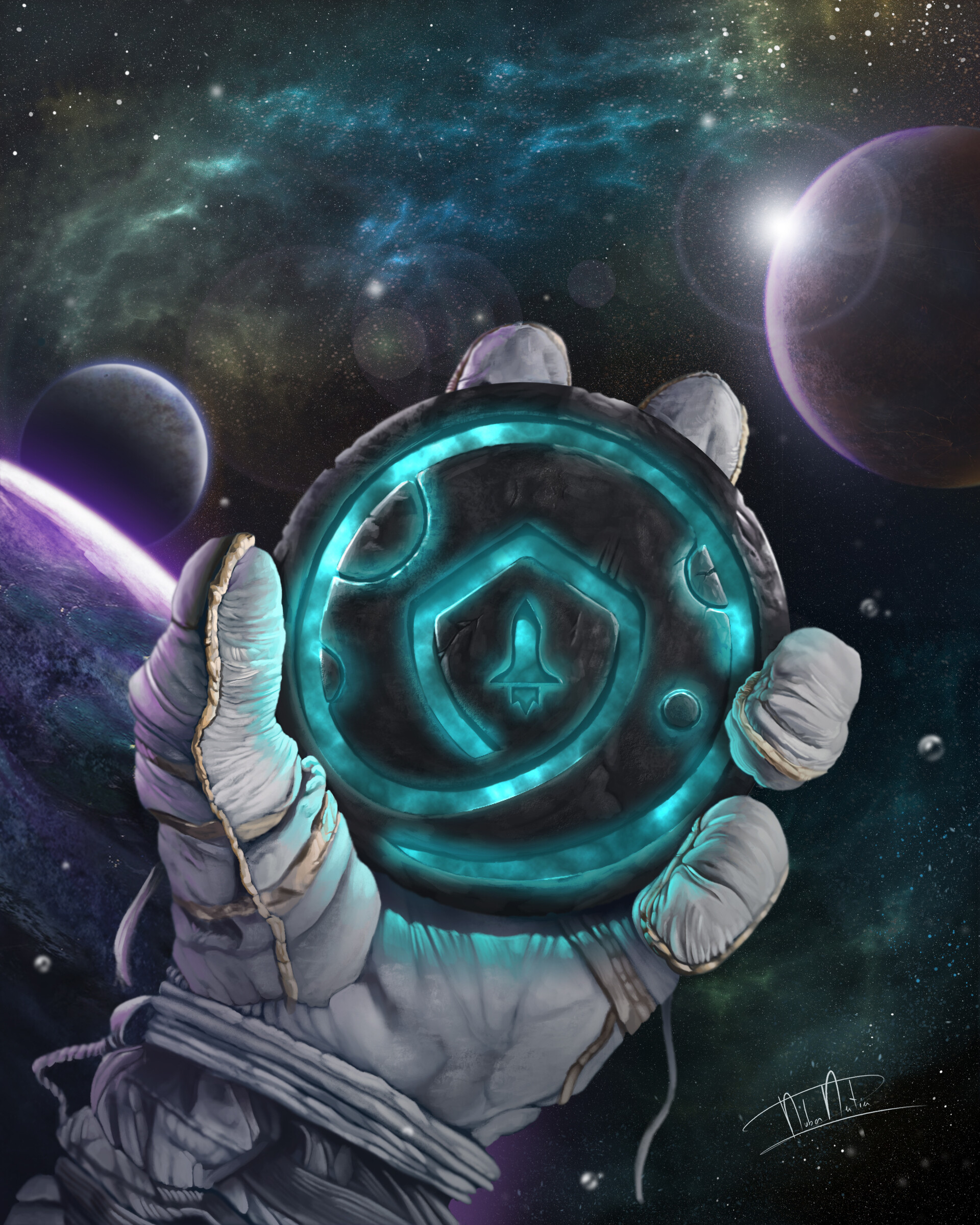 ArtStation - Emblem astronaut hand