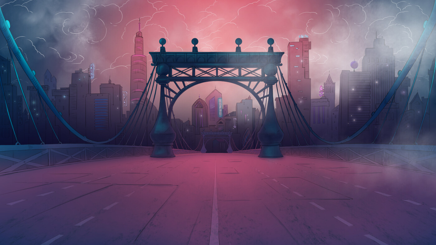 ArtStation - Bridge location lineart and colored backgrounds for ...