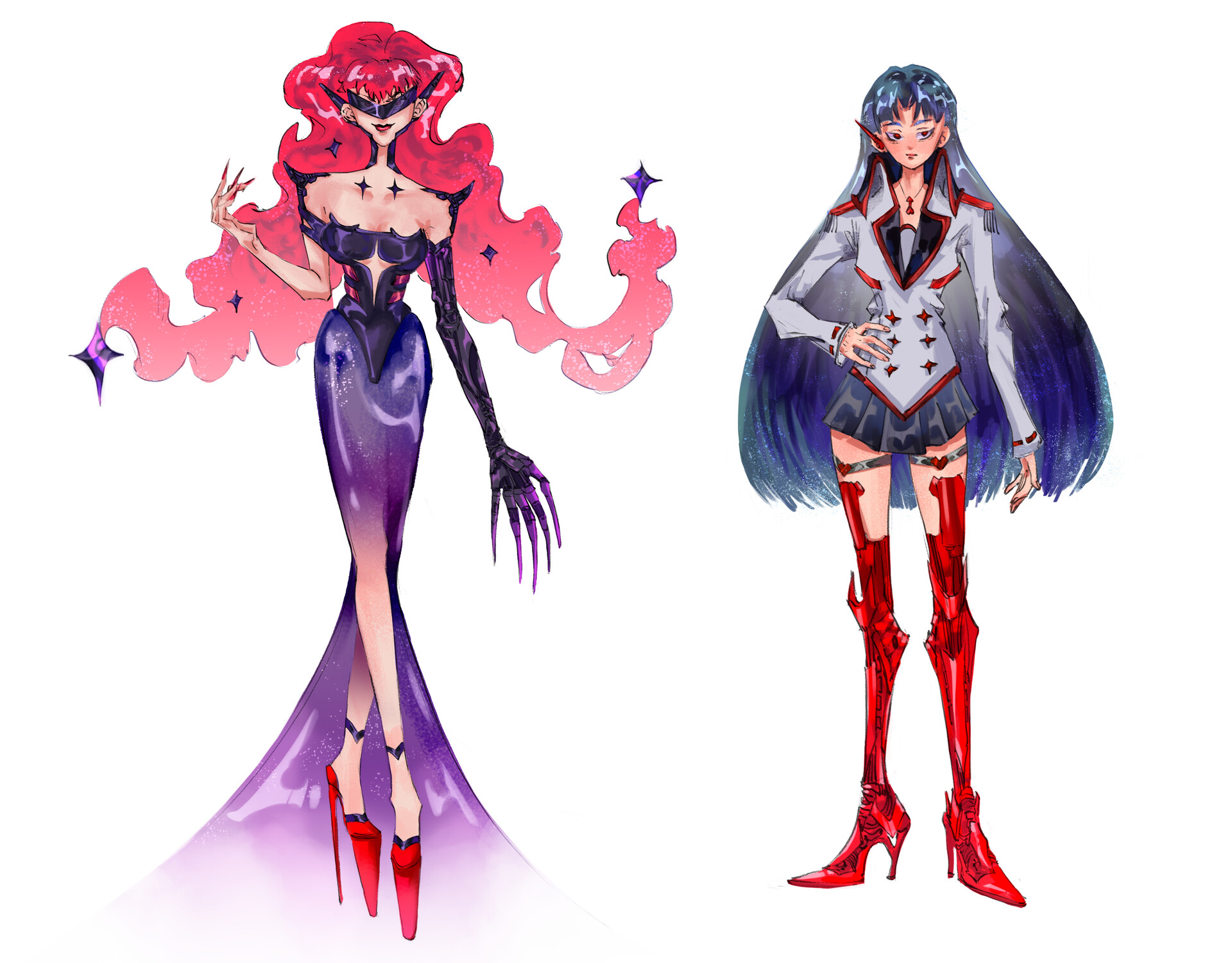 ArtStation - Queen Beryl & Sailor Mars Reimagined (Sci-fi Space Pirate ...