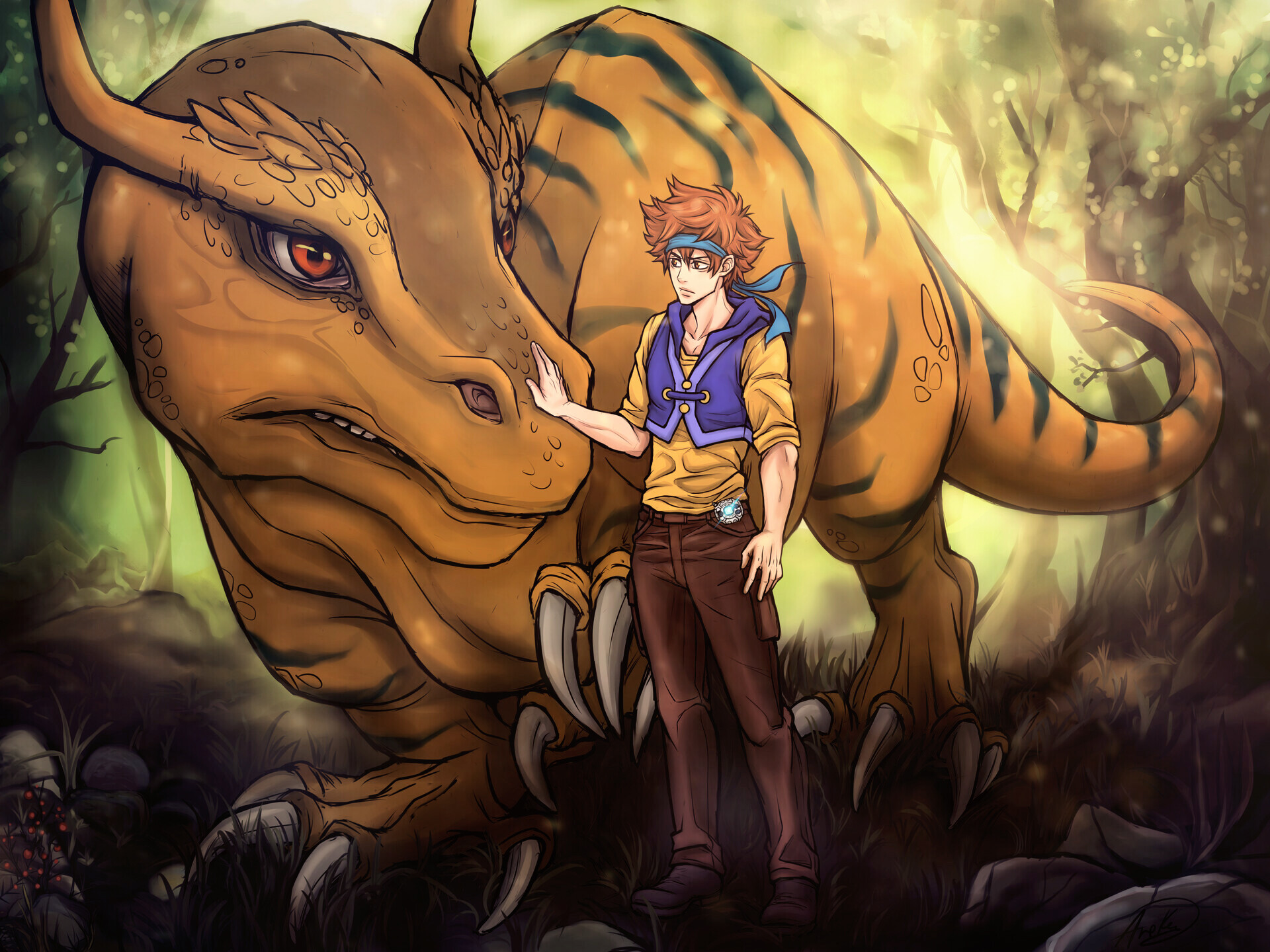 ArtStation - Digimon - tai & greymon