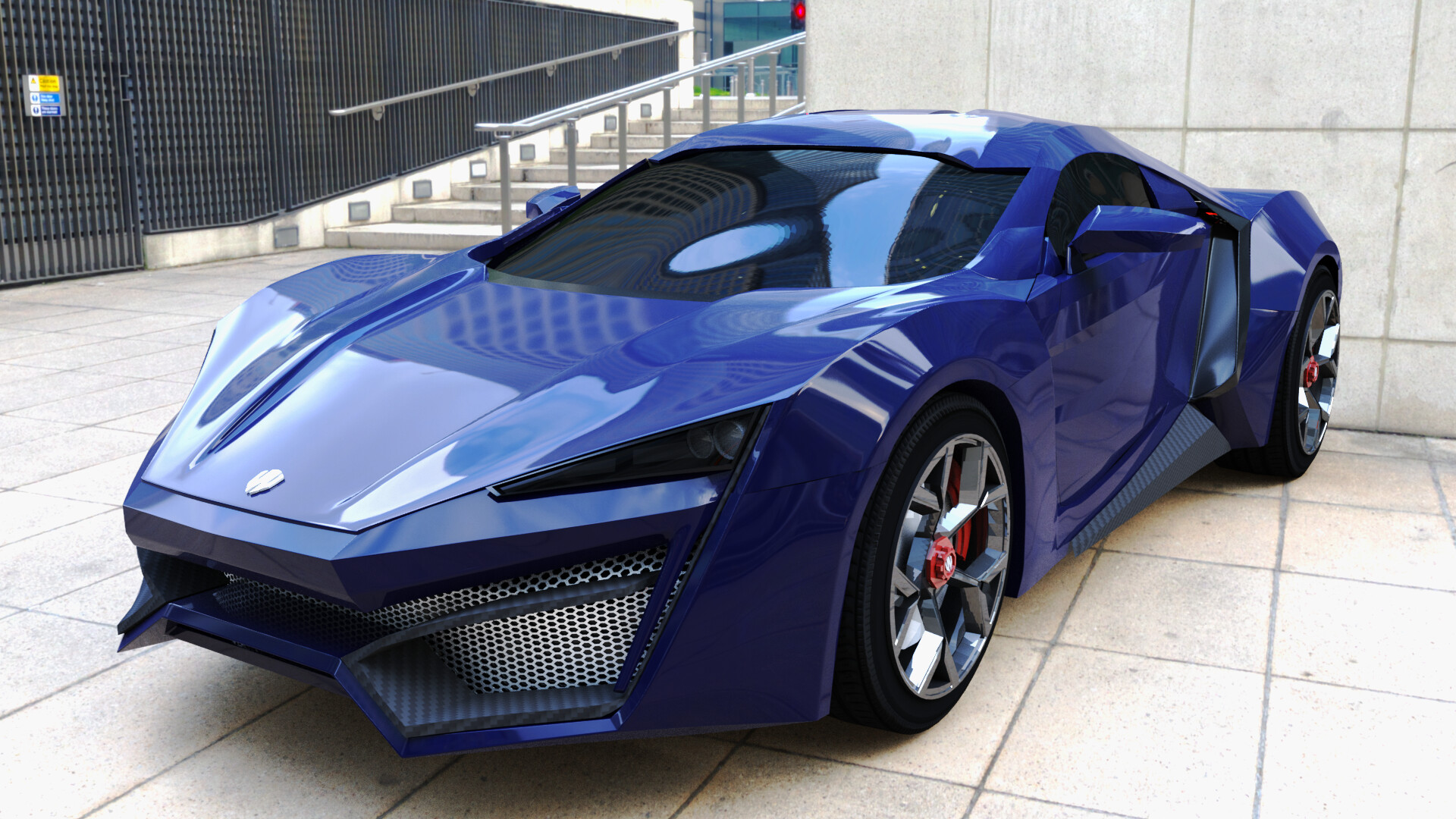 W Motors Lykan Hypersport Blue Wallpaper