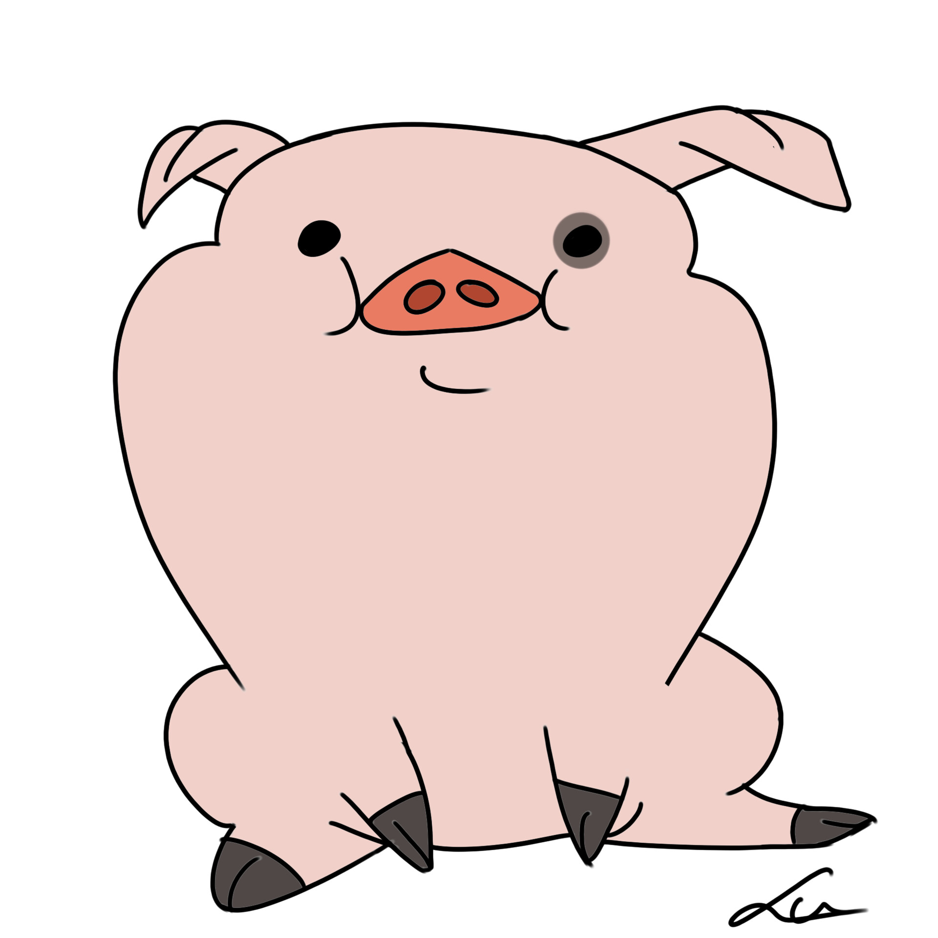 ArtStation - Gravity Falls - Waddles, made in Krita