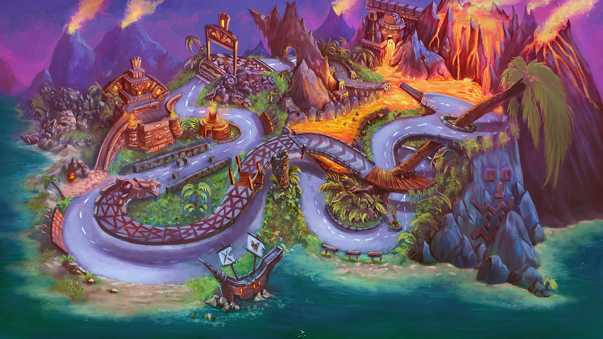 ArtStation - Cartoon Race Track