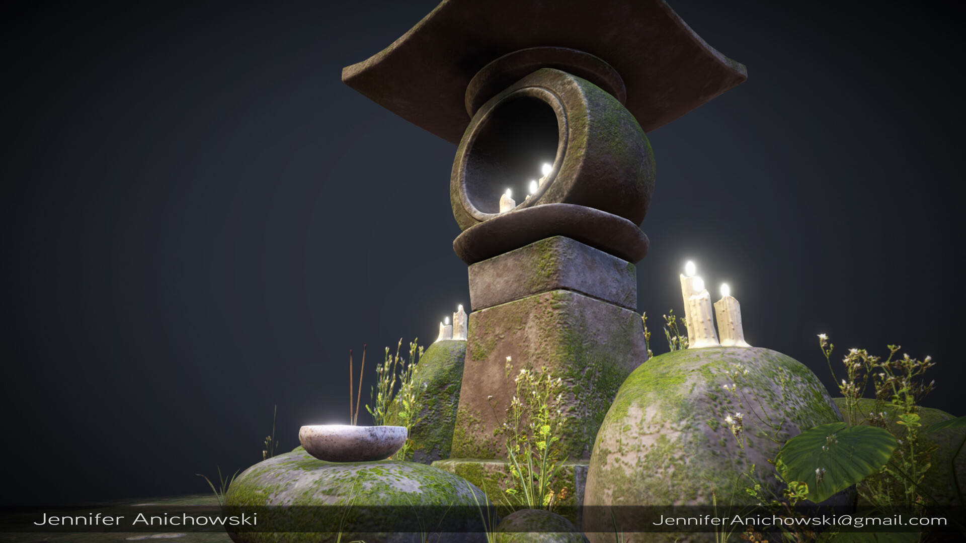 ArtStation - Stone Lantern Diorama