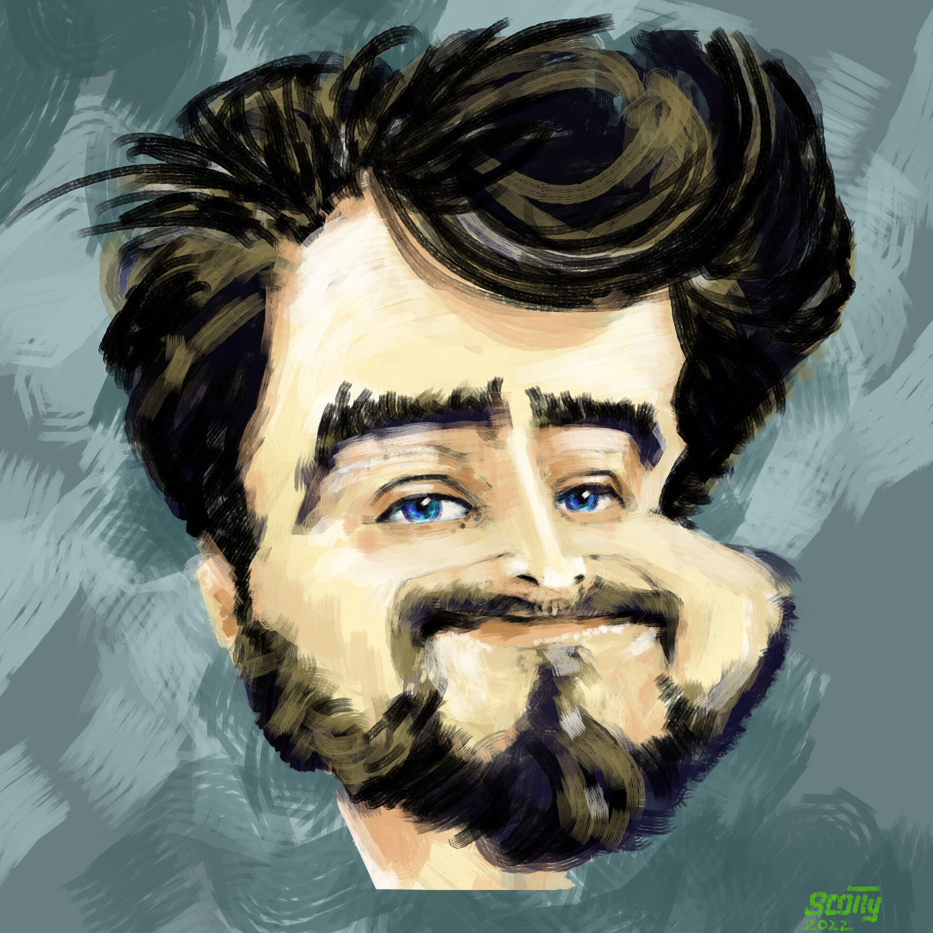 M. Scott Hull - 2022 Caricature Challenge 31 paintings 31 days