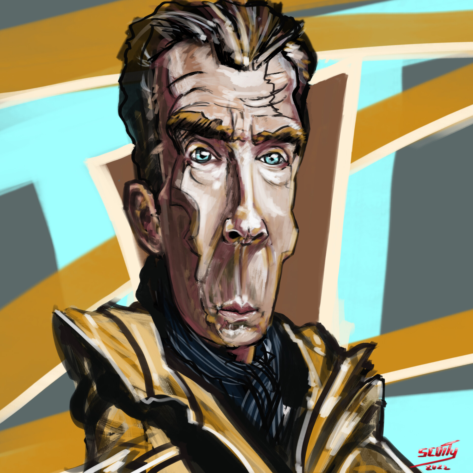 M. Scott Hull - 2022 Caricature Challenge 31 paintings 31 days