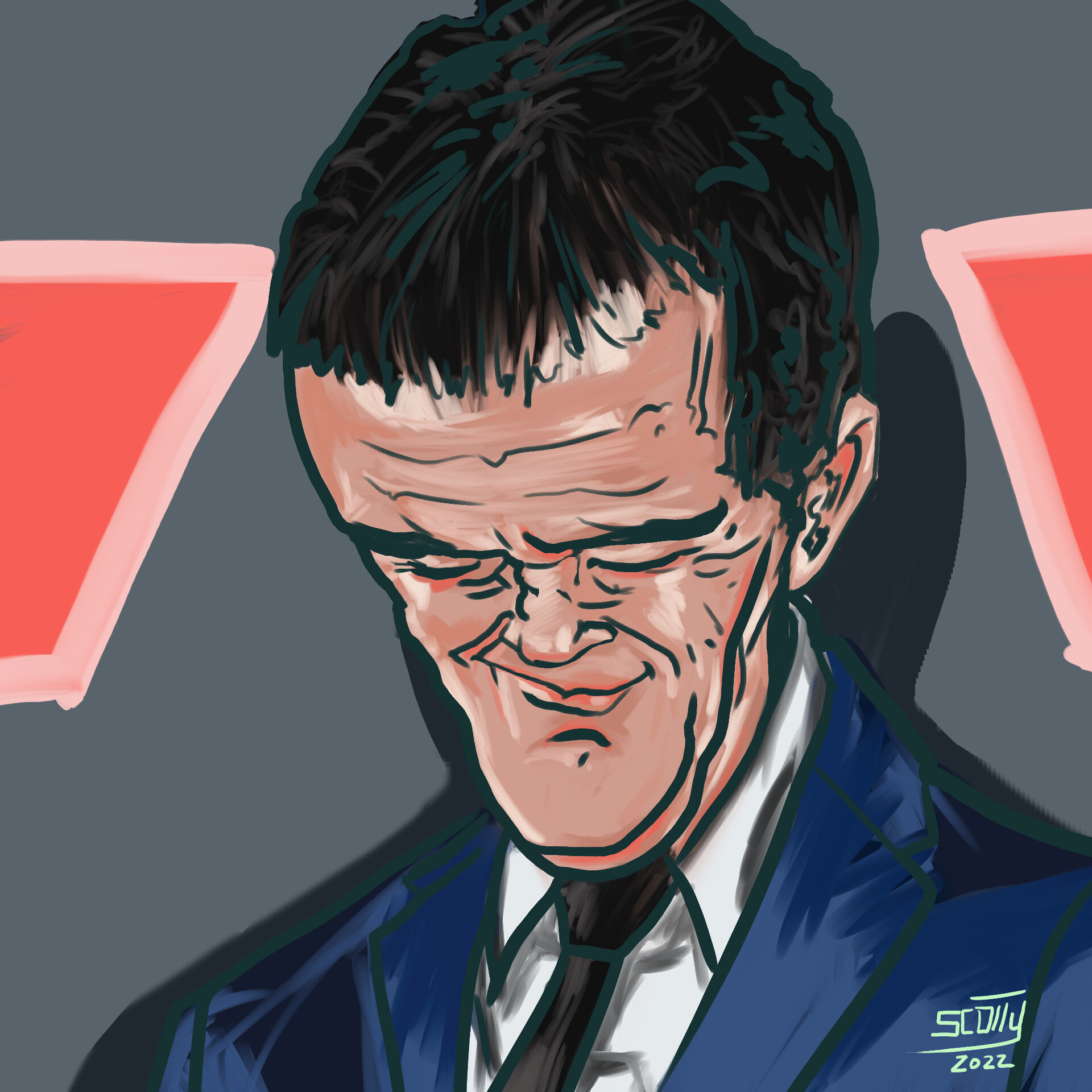 M. Scott Hull - 2022 Caricature Challenge 31 paintings 31 days