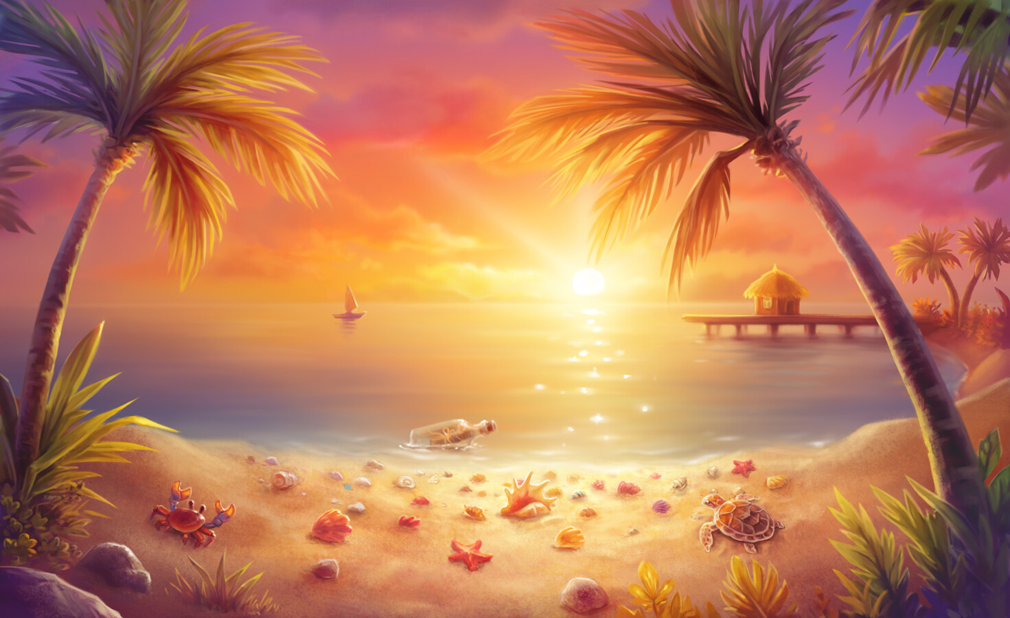 ArtStation - Sunset Beach Location