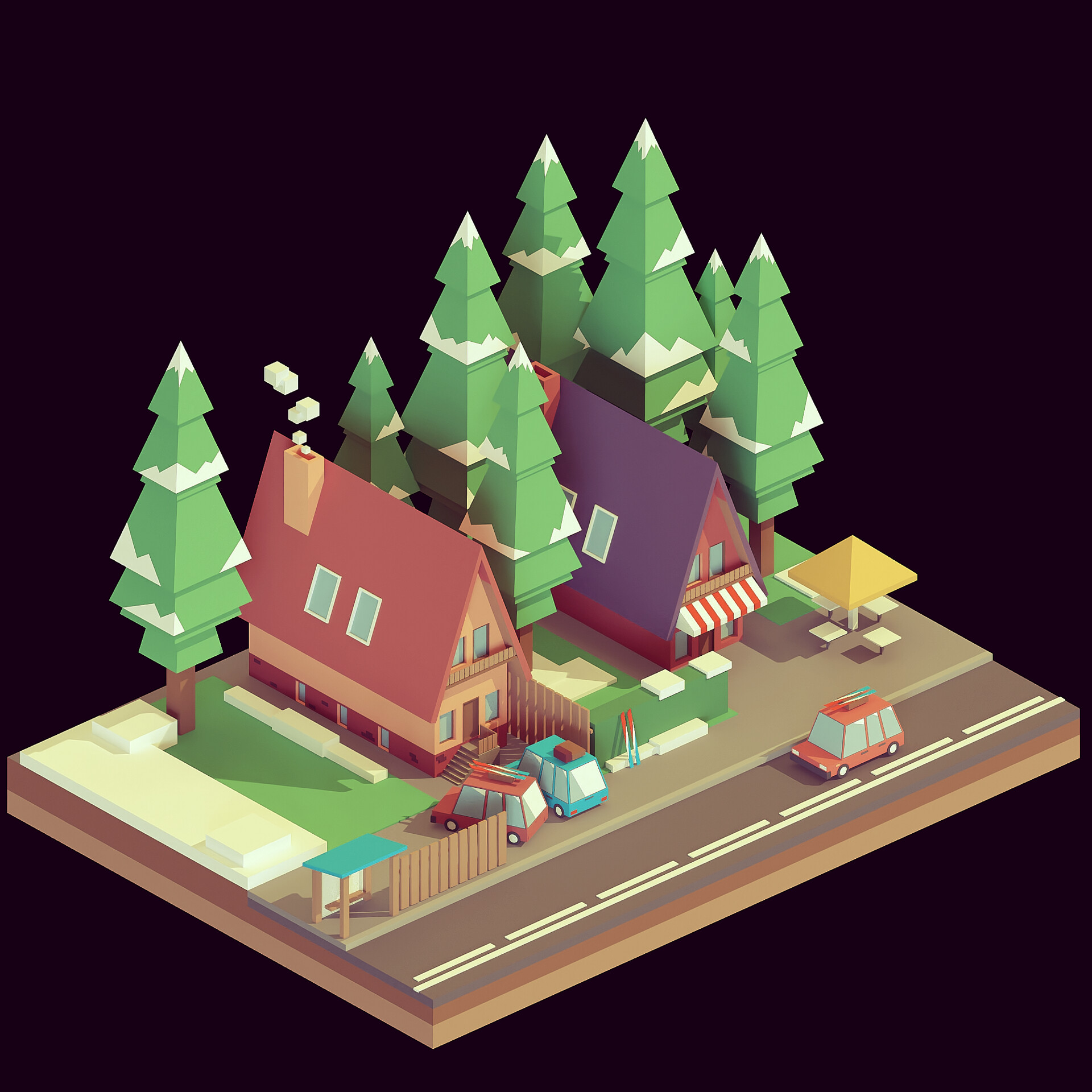 Mini isometric city I drew. 9”x12” pen&ink : isometric