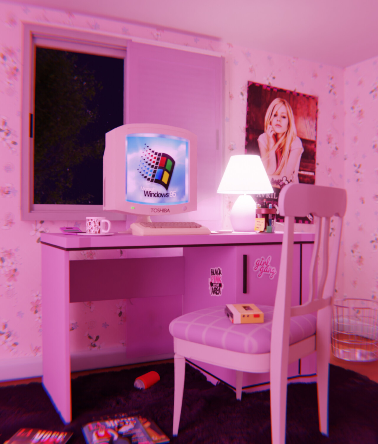 ArtStation - Y2K Vibey Pink Bedroom