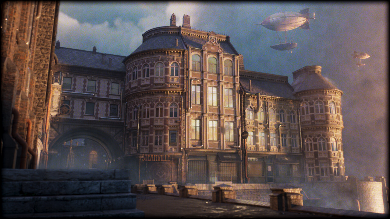 ArtStation - Sunset in Steamville