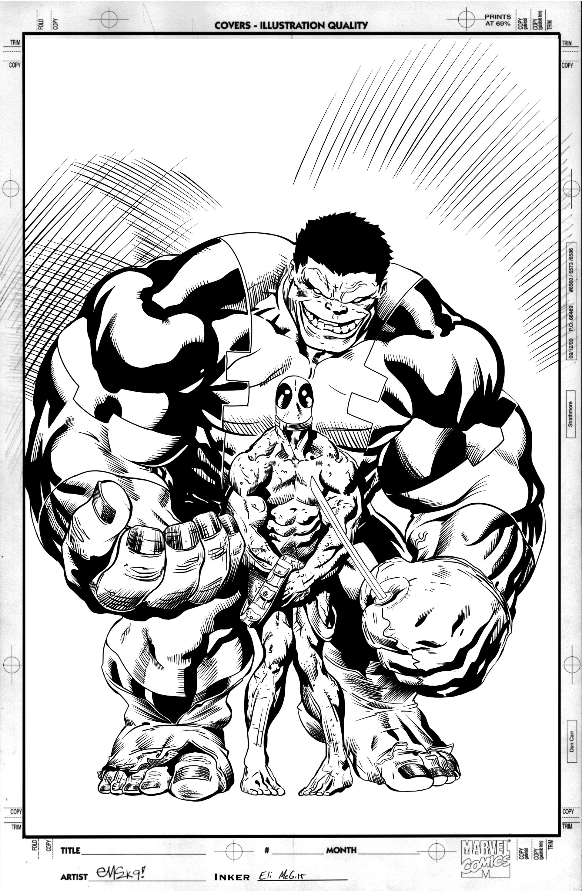 ArtStation - Hulk Mugging Deadpool Inked Eli McGirr