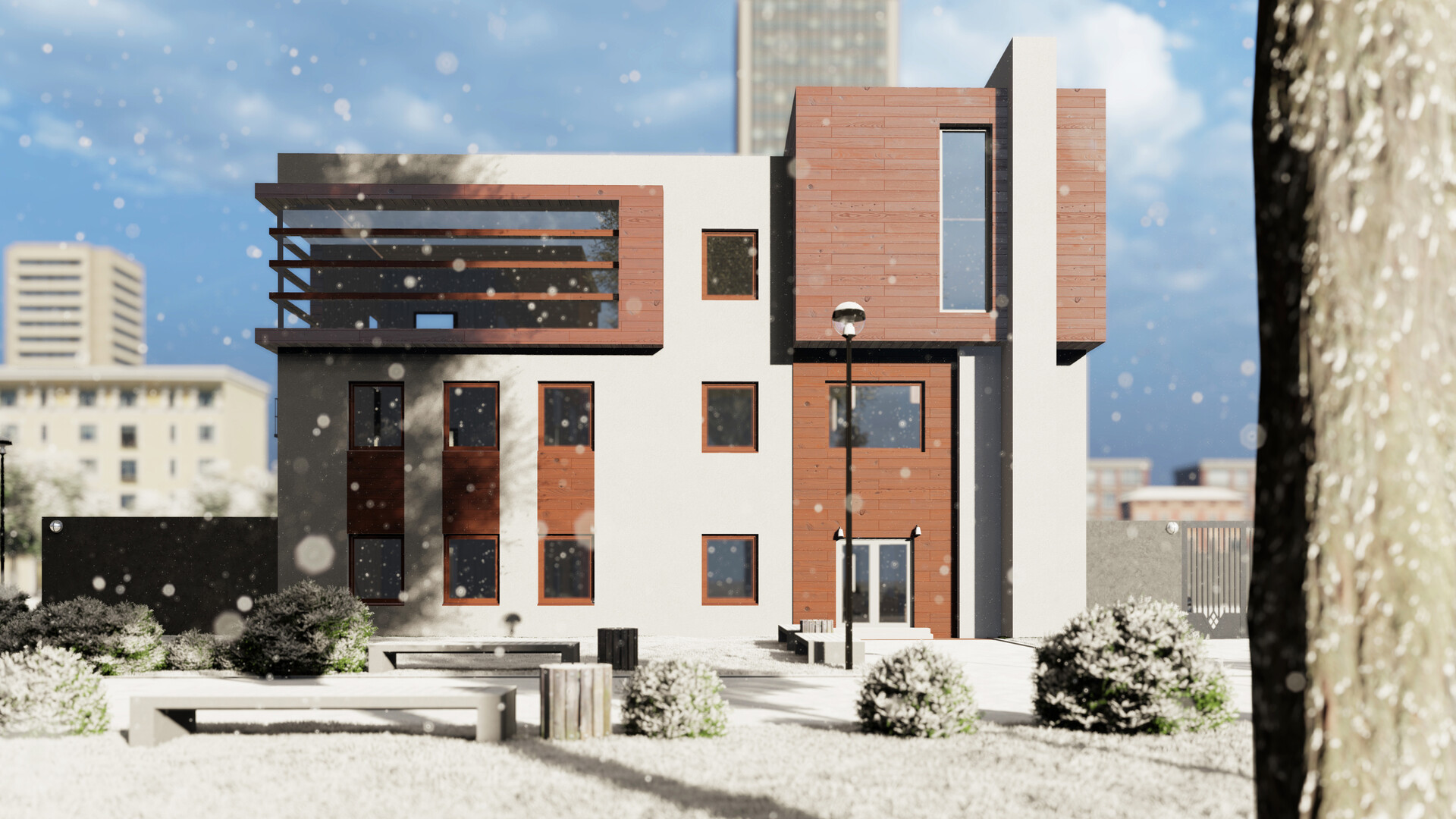 ArtStation - Reconstruction of an existing office building