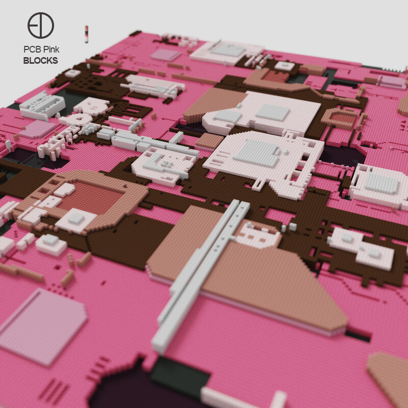 Kurokawa Takashi - Printed circuit boards Pink/電路板粉色系 積木特效PCB blocks