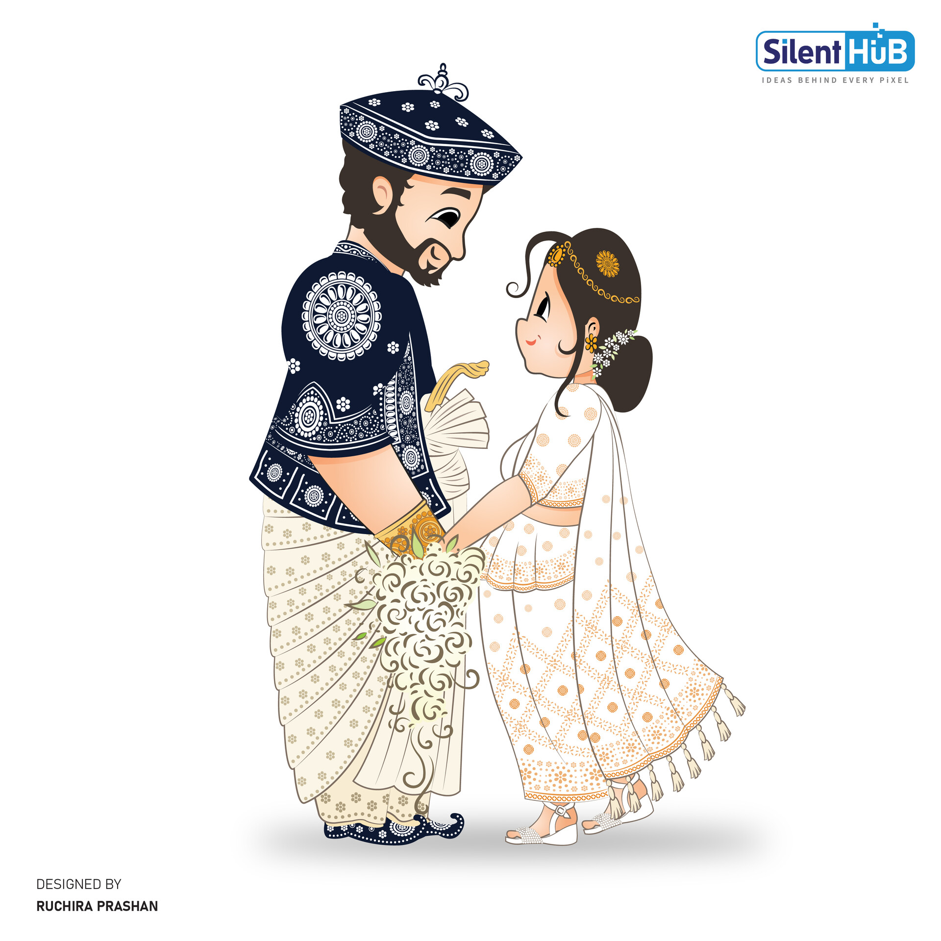 Cartoon Wedding Couple Clipart