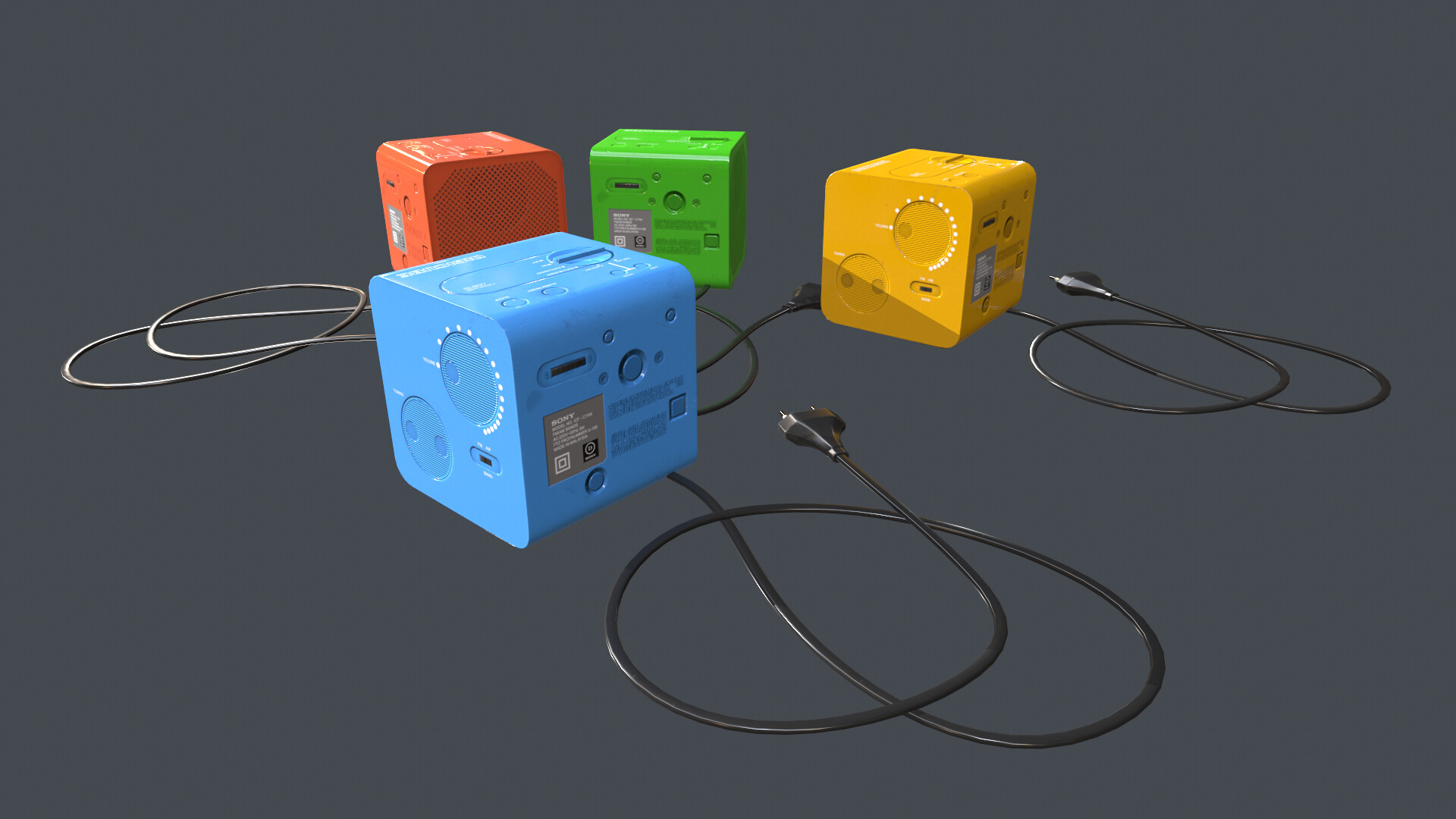 Francesco Alessandrini 3D - Clock Radio - Sony Digicube - PBR Asset