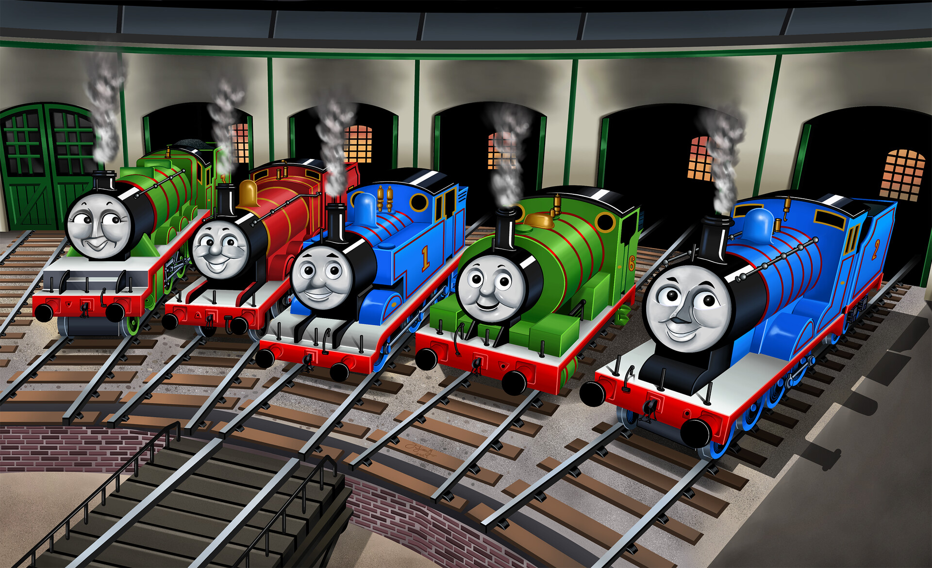 Thomas And Friends Characters Poster Thomas & Friends Framed Poster