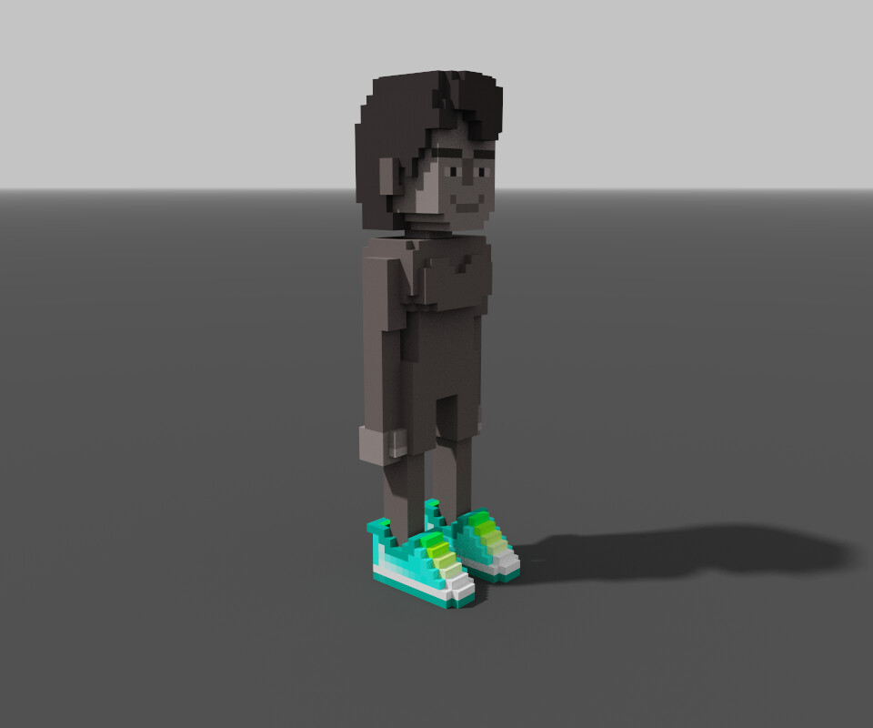 Alessio Teixeira - Neon Green Long Sneakers Shoes. Made in VoxEdit ...