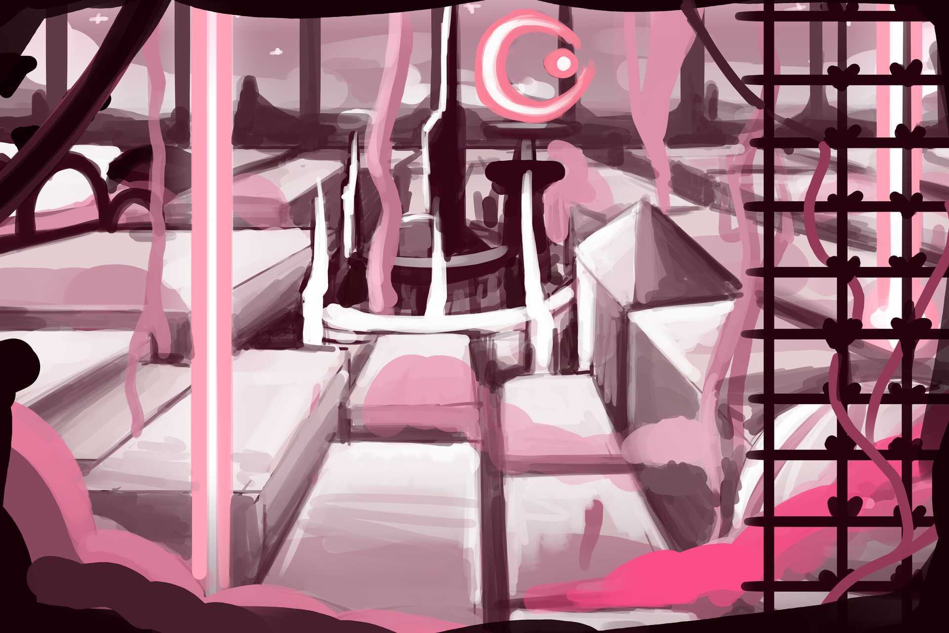 ArtStation - moon city concept art