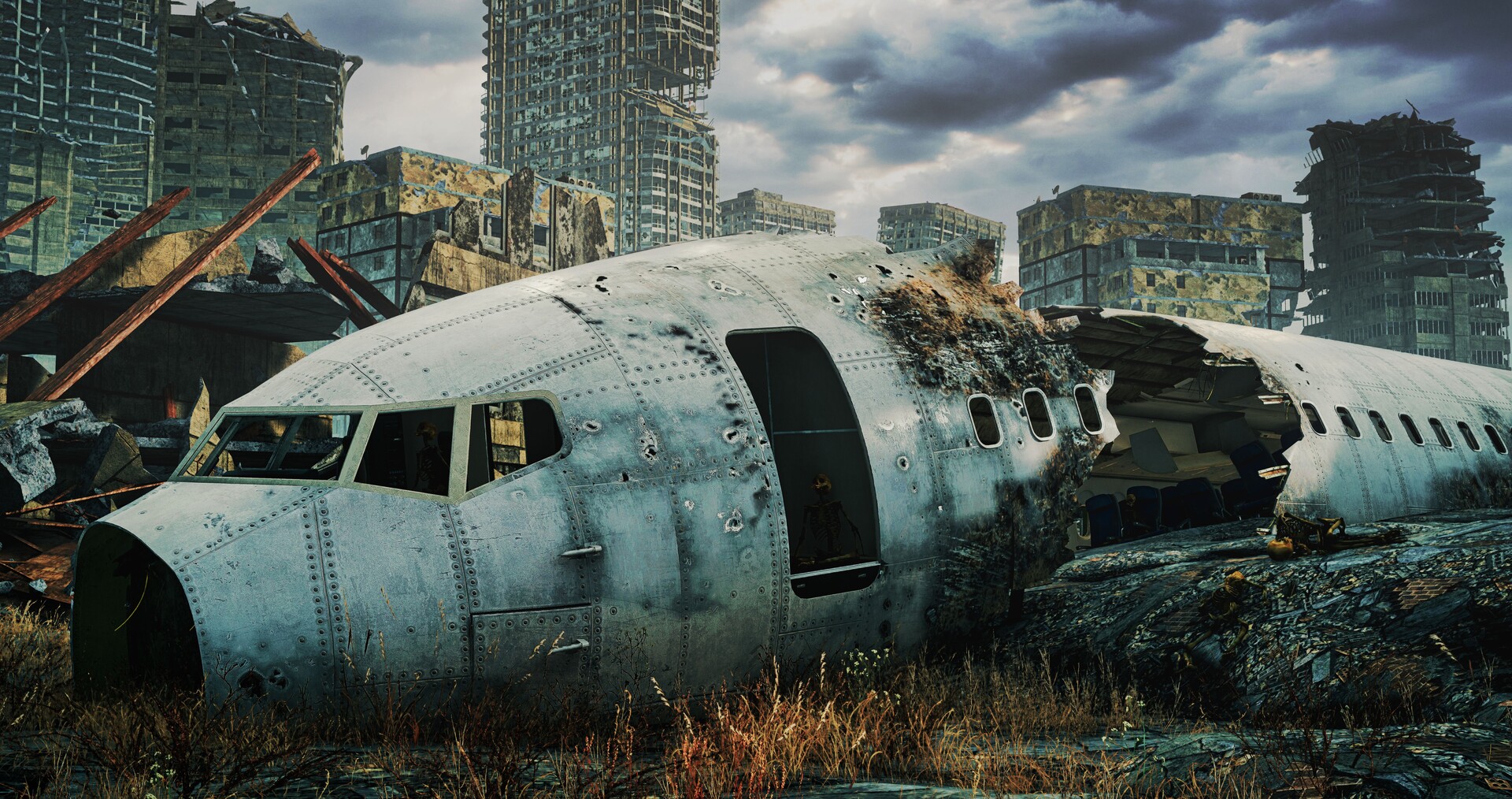 ArtStation - Apocalyptic Plane Wreckage