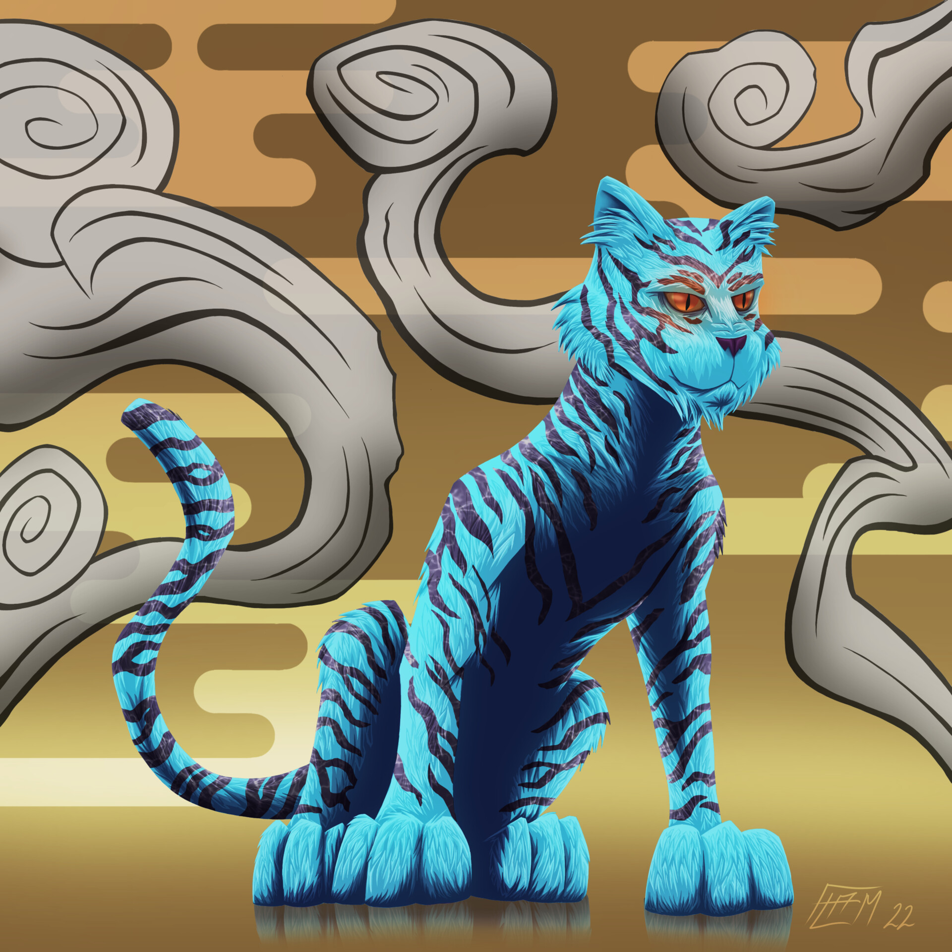 ArtStation - Blue tiger of 2022