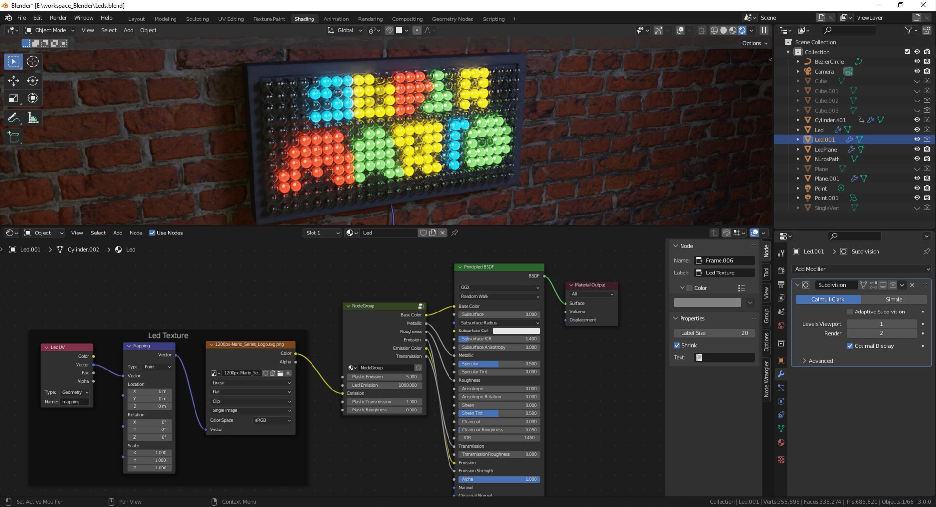 JR Dimension - Procedural Led Panel