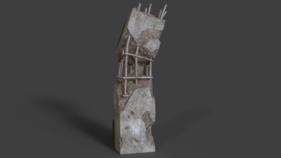 ArtStation - Damaged Concrete Pillar