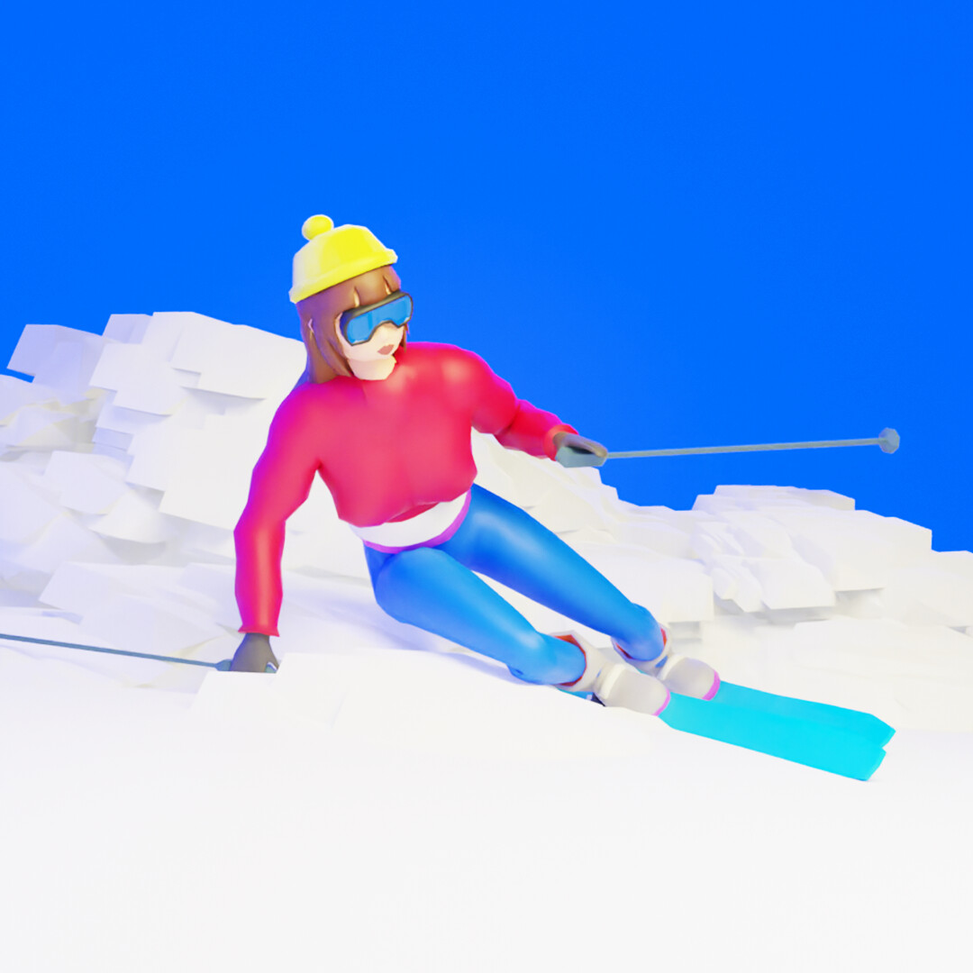 ArtStation - Ski Snow Runner Icon