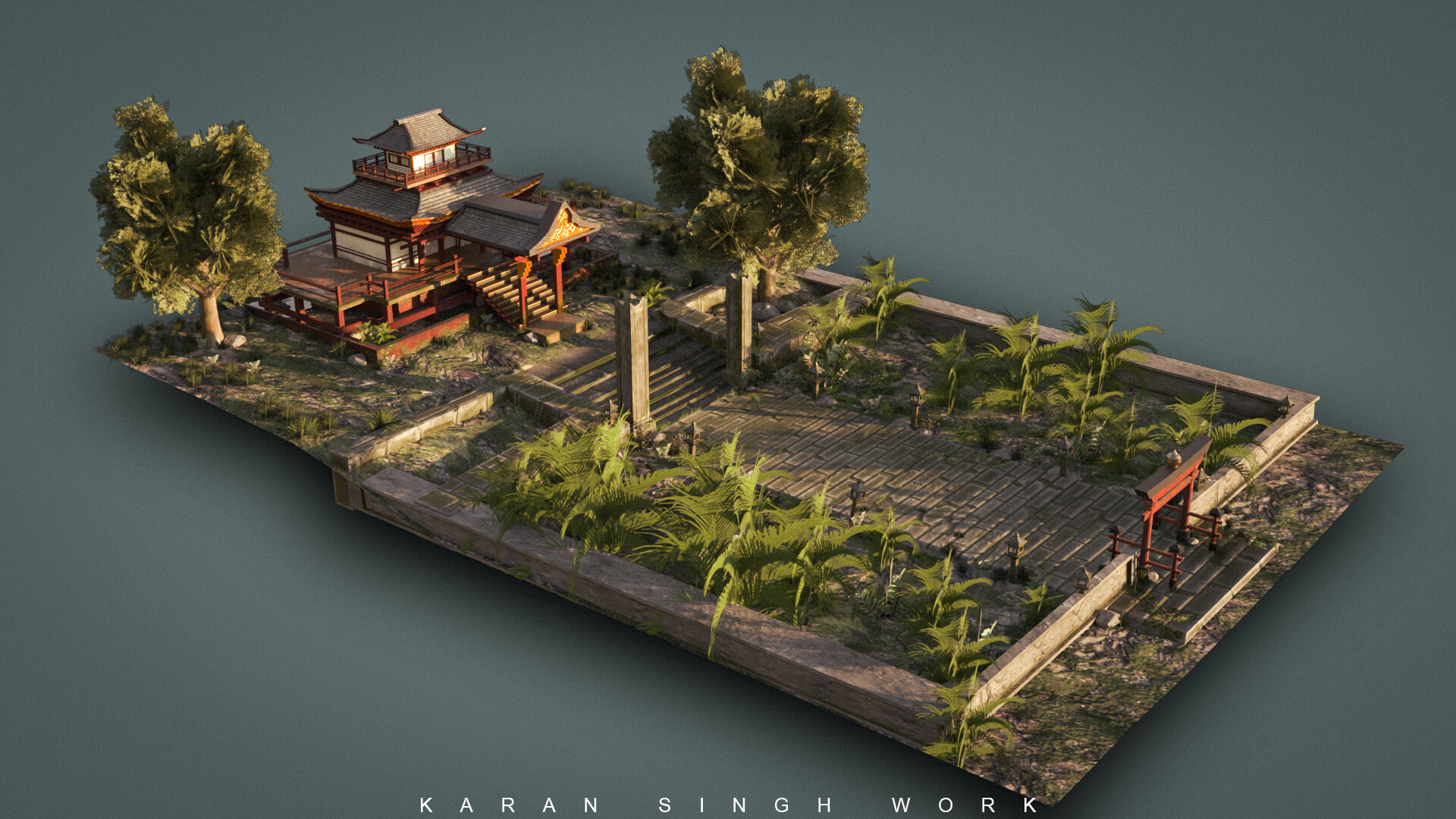 ArtStation - Japanese temple 🏯 (gaming bg)