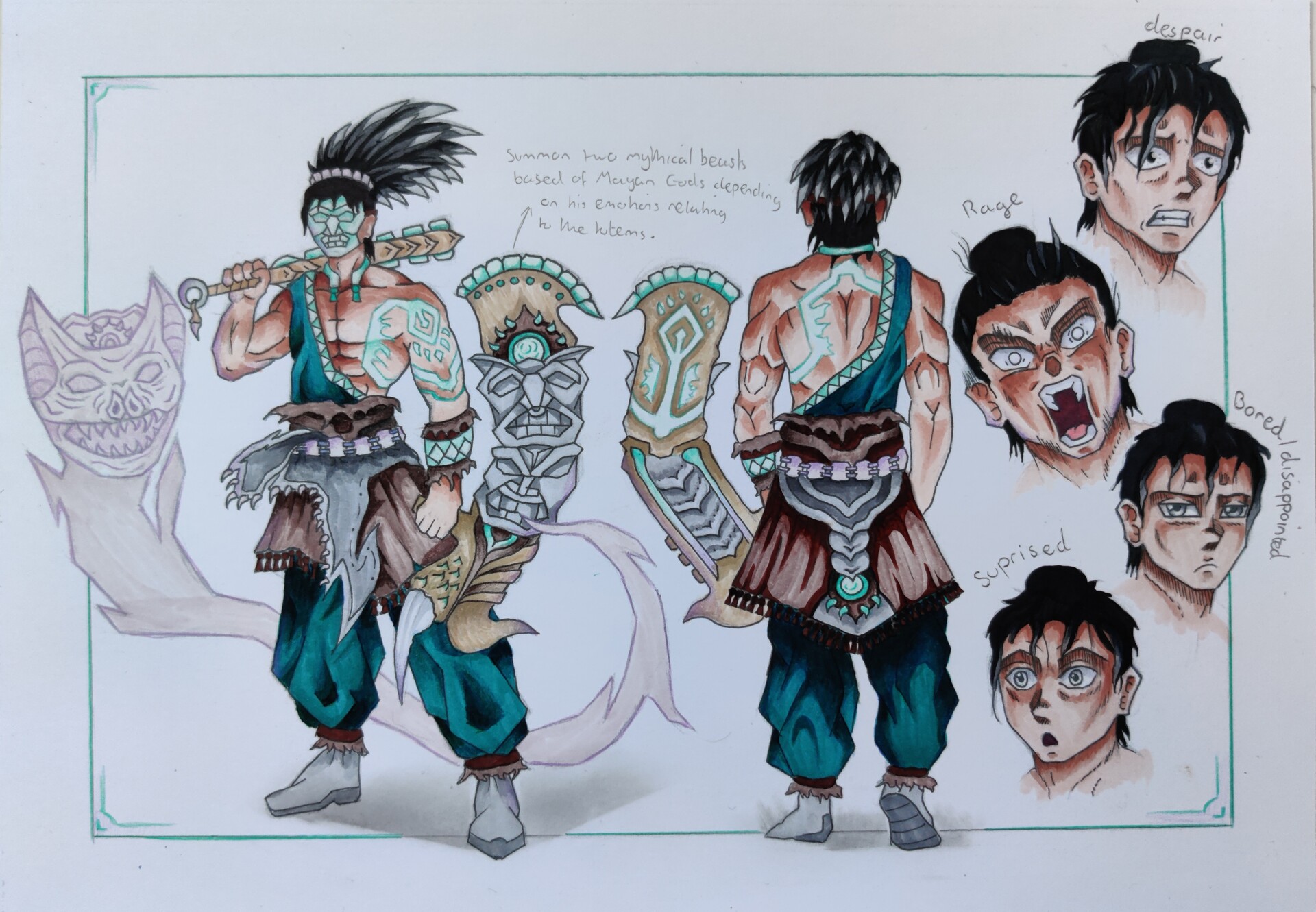 ArtStation - Mayan beast hunter character design