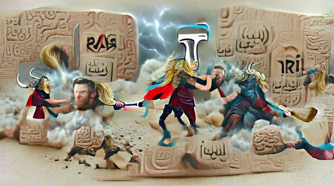 Aaron Wacker Artwork - Isis and Ra in the Face of Thor