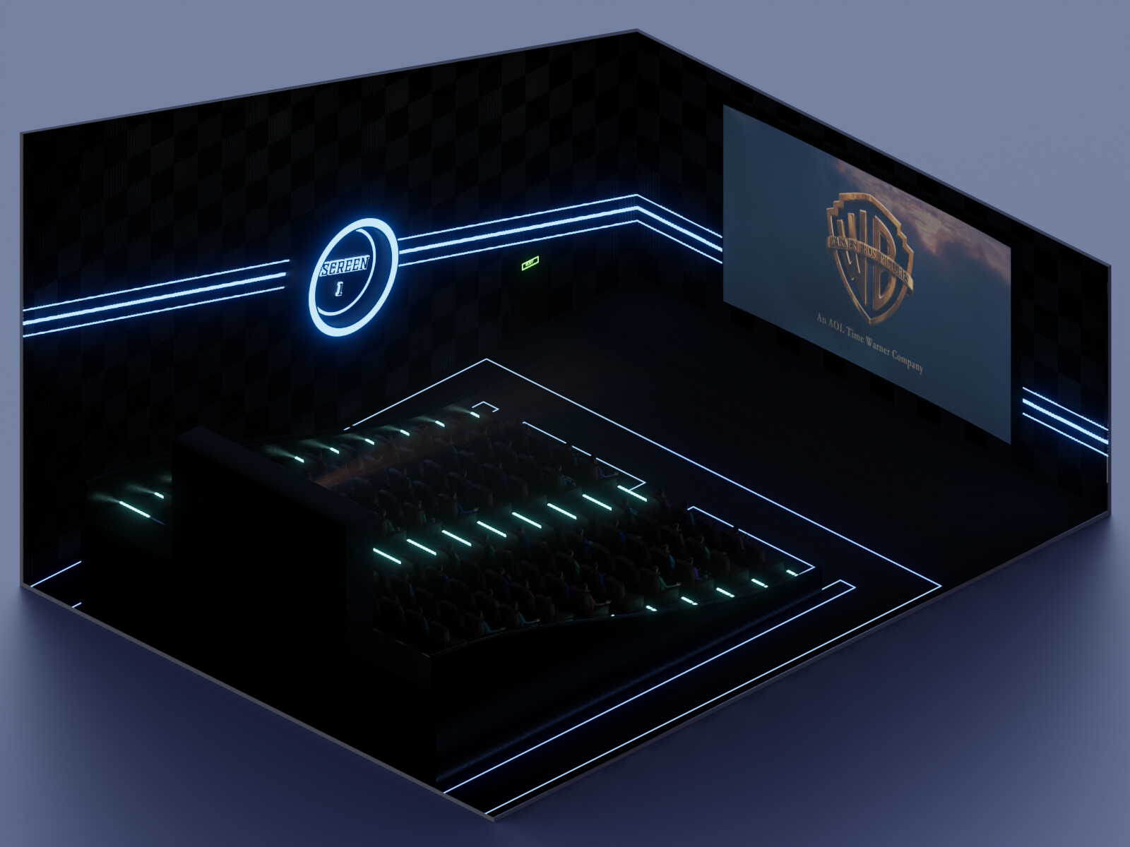 ArtStation - Isometric Cinema Screen