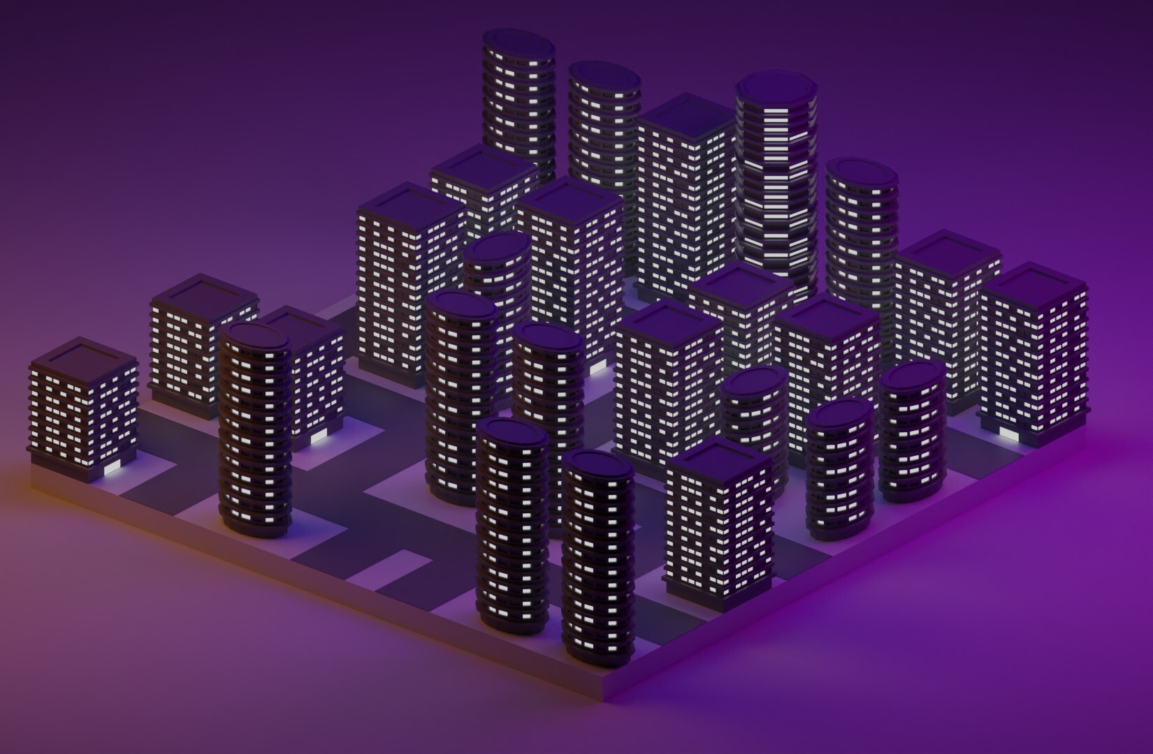 ArtStation - Modular Buildings - 3D illustration