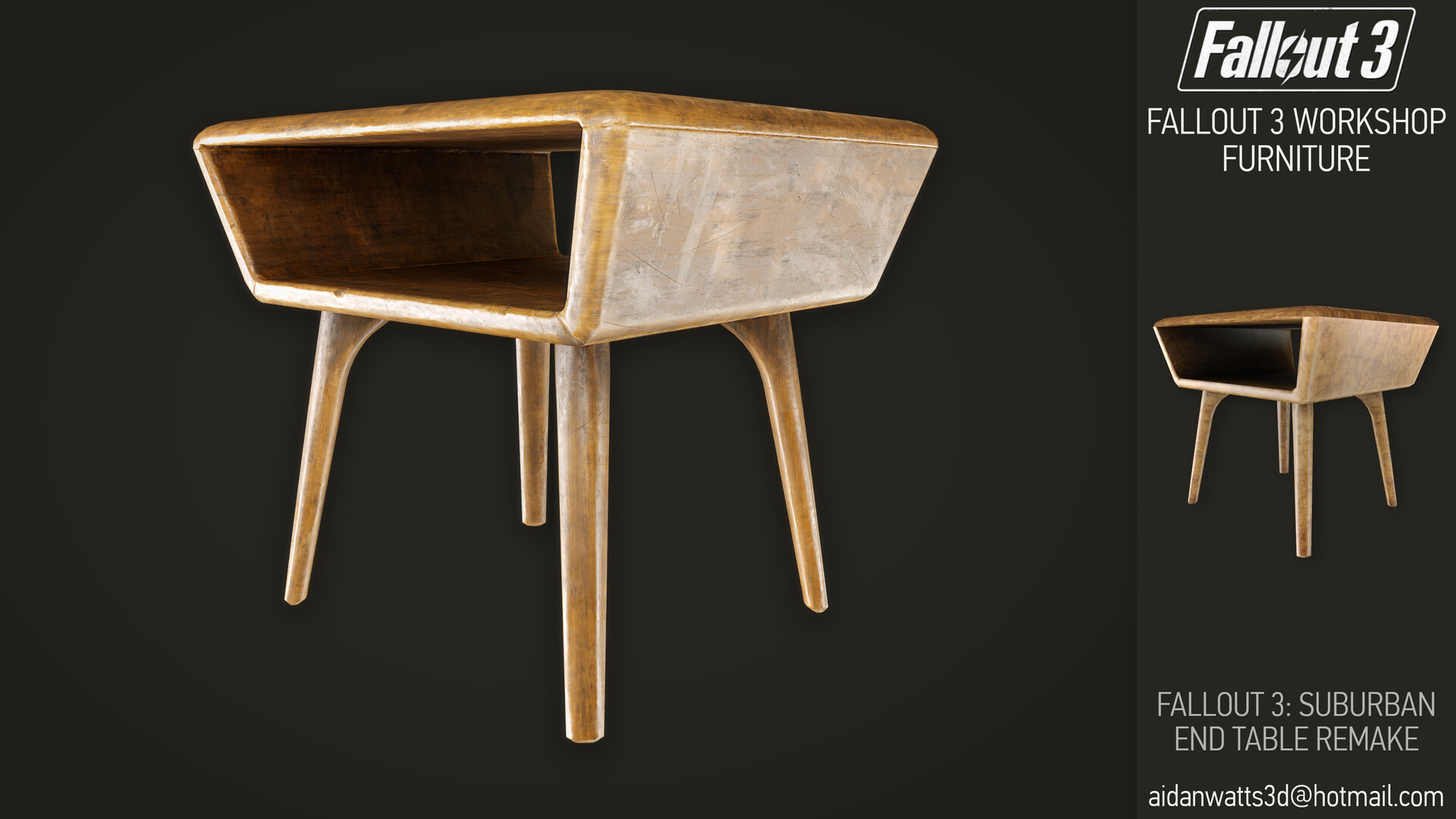 ArtStation - Fallout 3 - Suburban End Table - Mod Remake