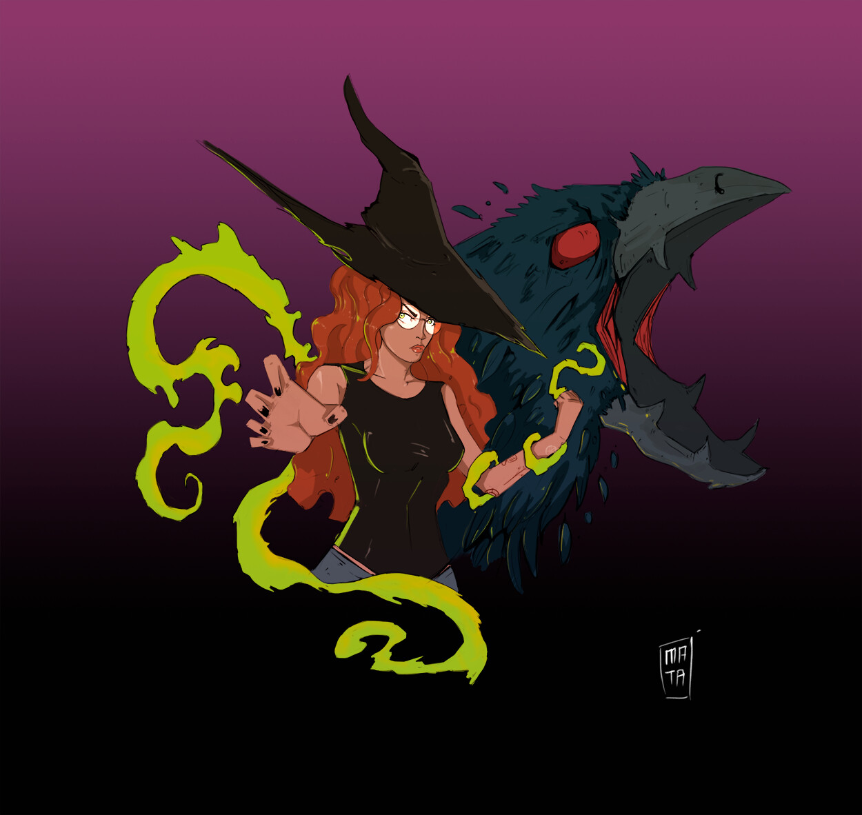 ArtStation - Witch , fan art of a friend OC