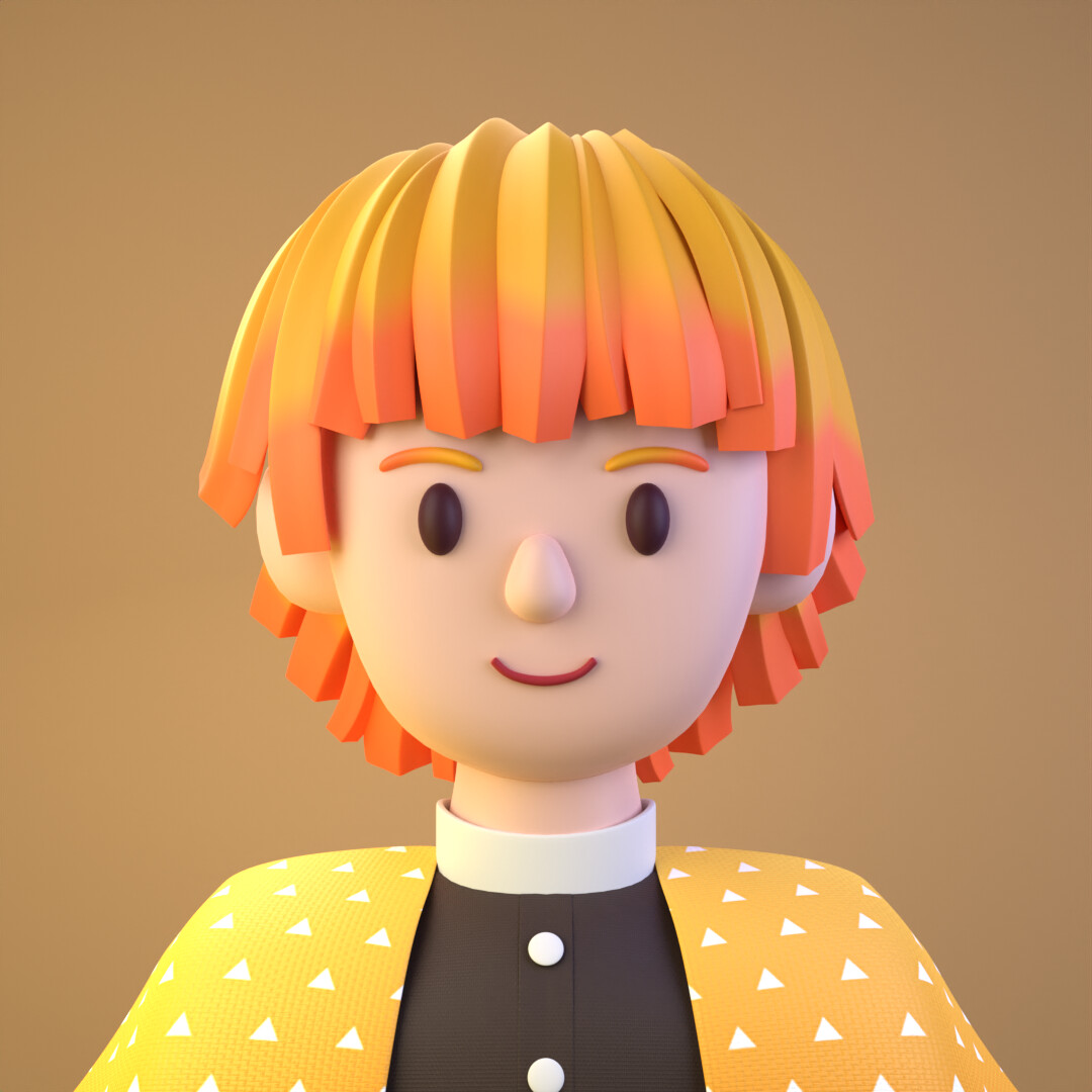 ArtStation - Zenitsu - 3d Portrait